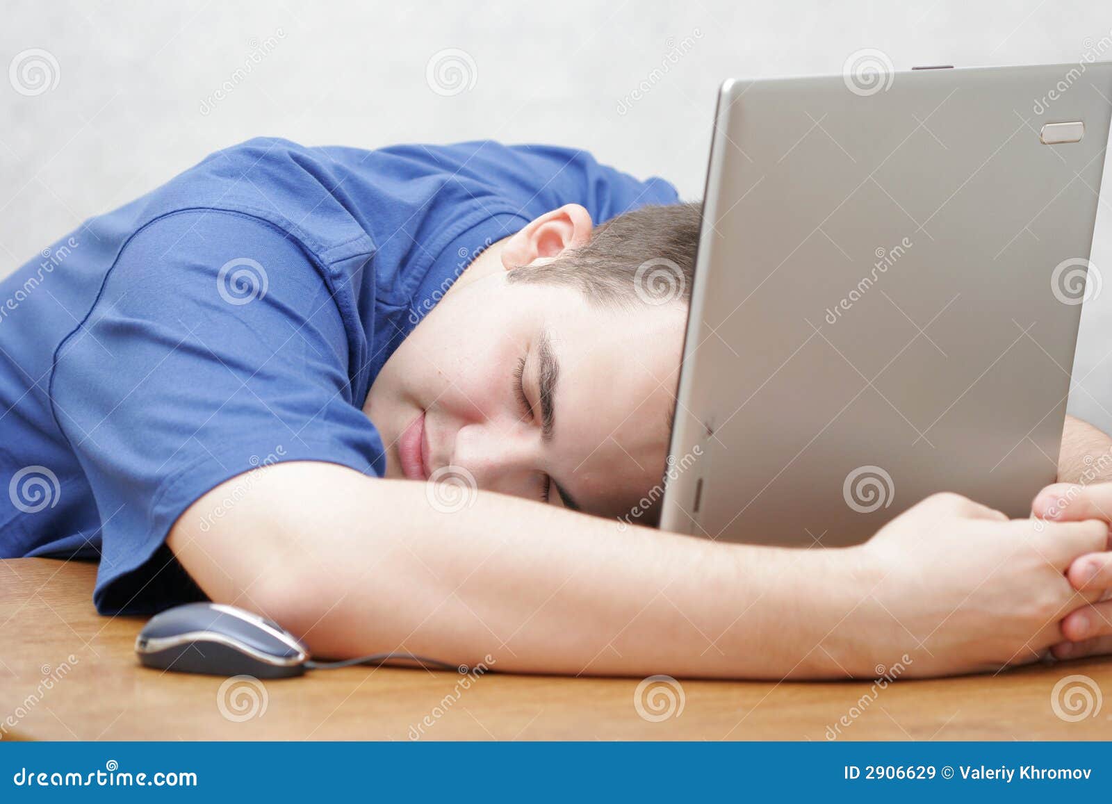 Student Sleeping on His Laptop Stock Image - Image of indoors ...