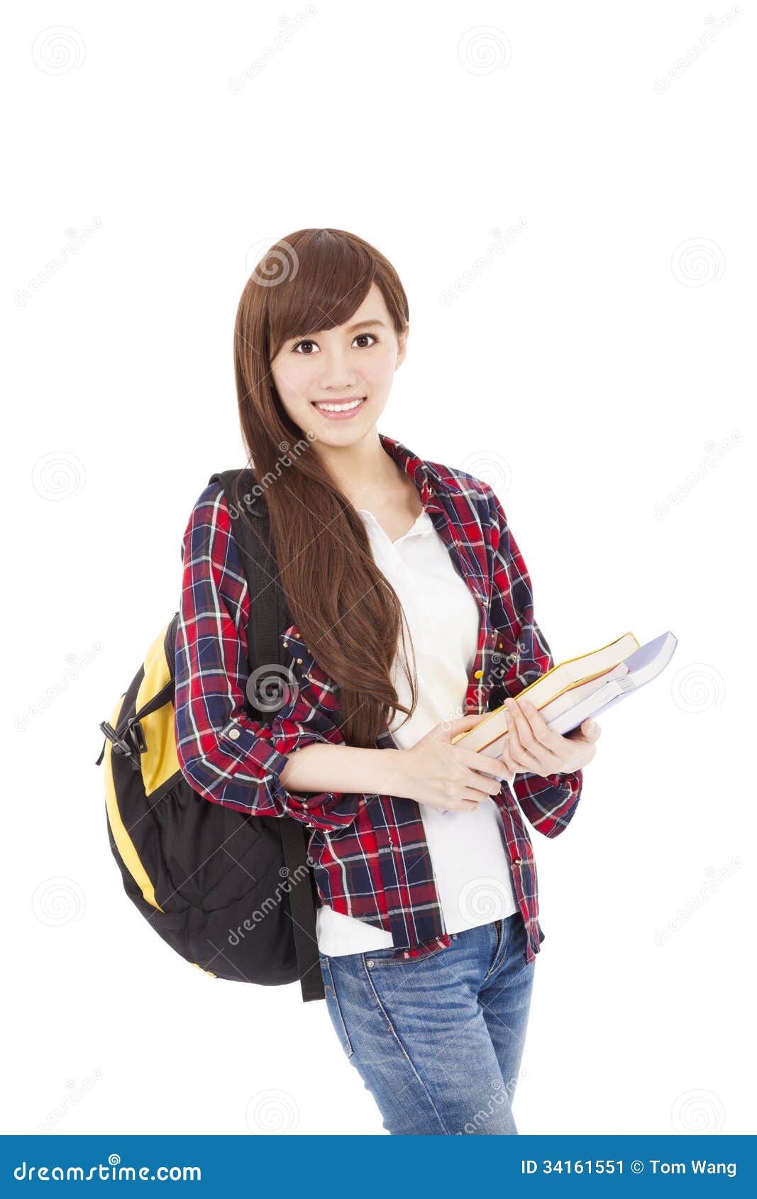 Student Smiling and Looking at Camera Stock Image - Image of notebook ...