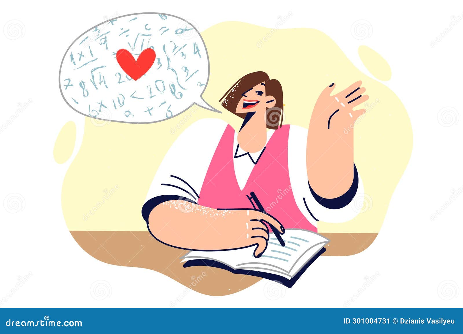 Happy Man With Math Tool, Vector Illustration On White, Flat Cartoon ...