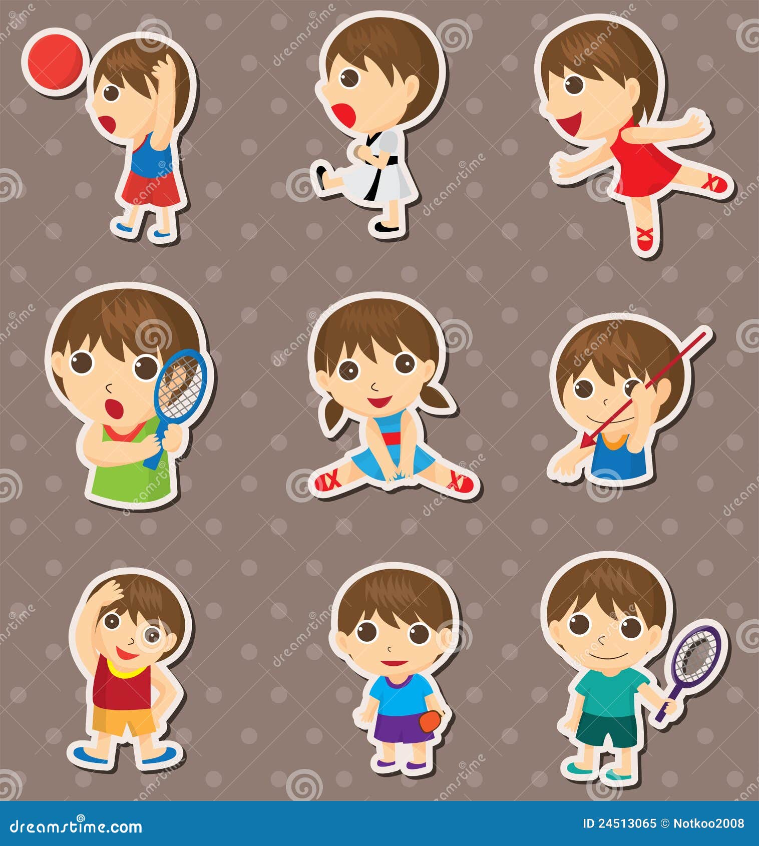 Student sport stickers stock vector. Illustration of golf - 24513065