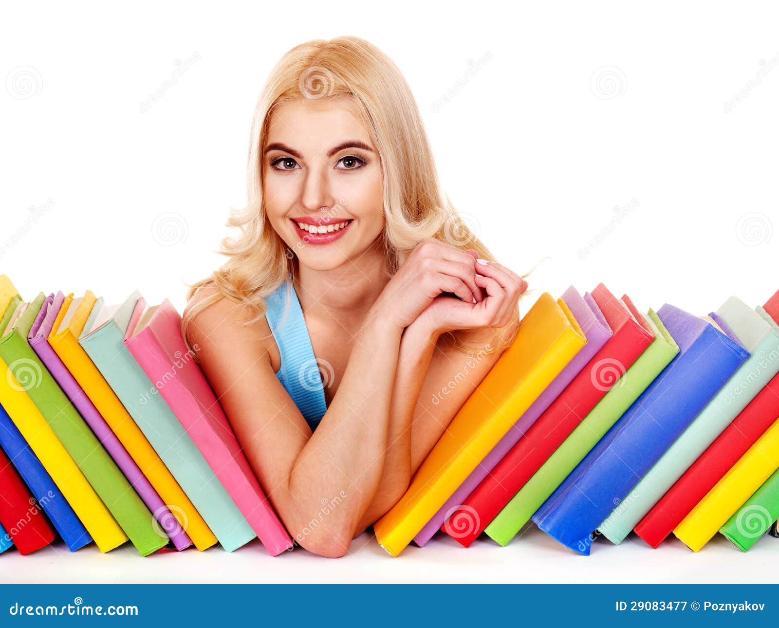 Student with stack book. stock image. Image of white - 29083477
