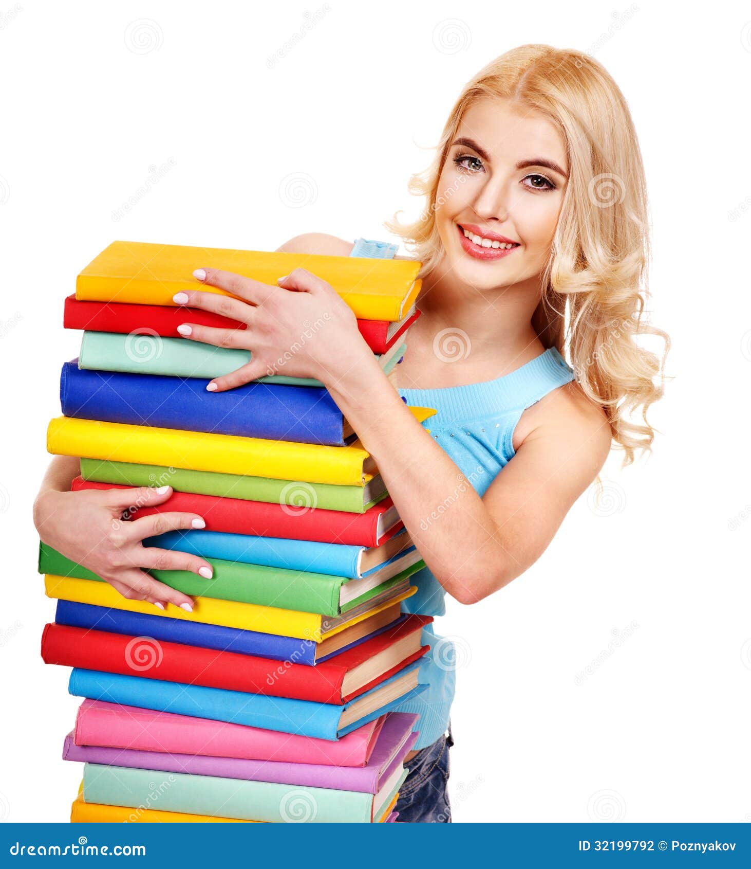 Student with stack book. stock photo. Image of school - 32199792