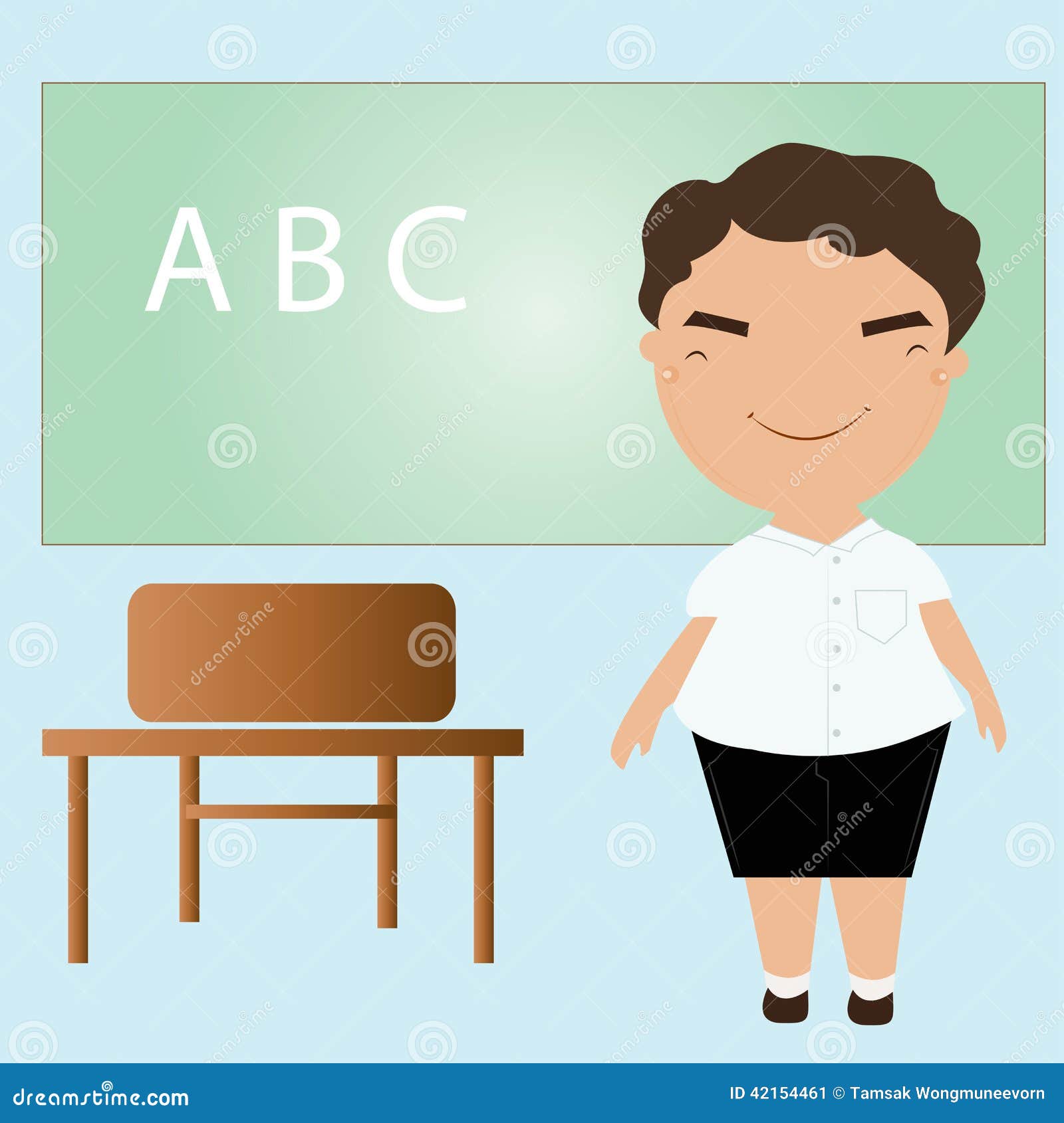 Student Standing in Front of a Blackboard Stock Illustration ...