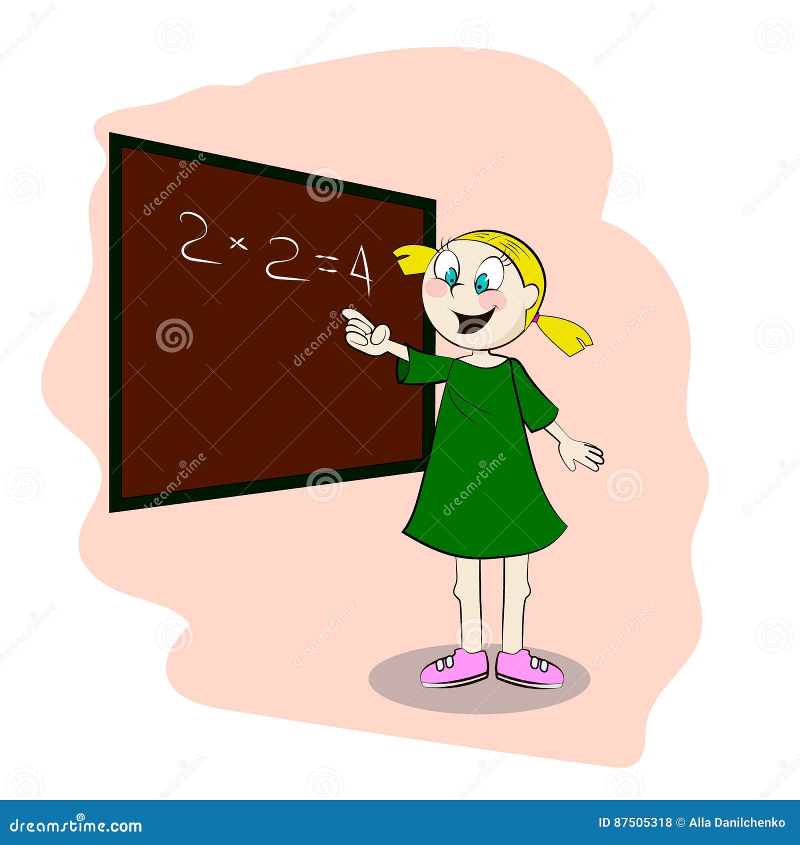 Student Standing in Front of a Blackboard Stock Vector - Illustration ...