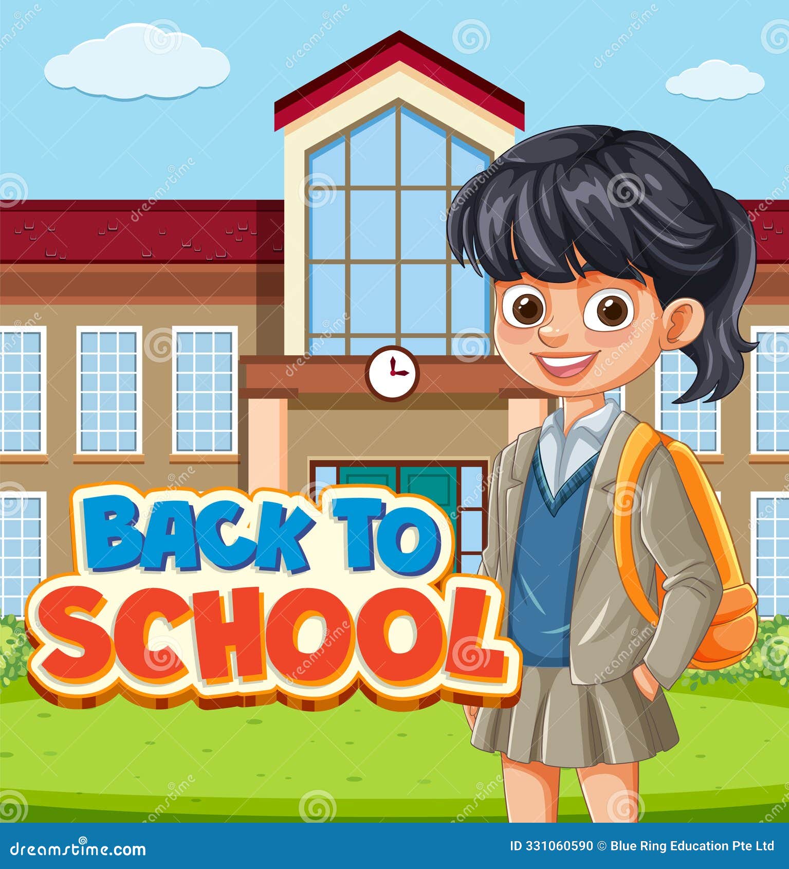 Student standing in front stock vector. Illustration of education ...