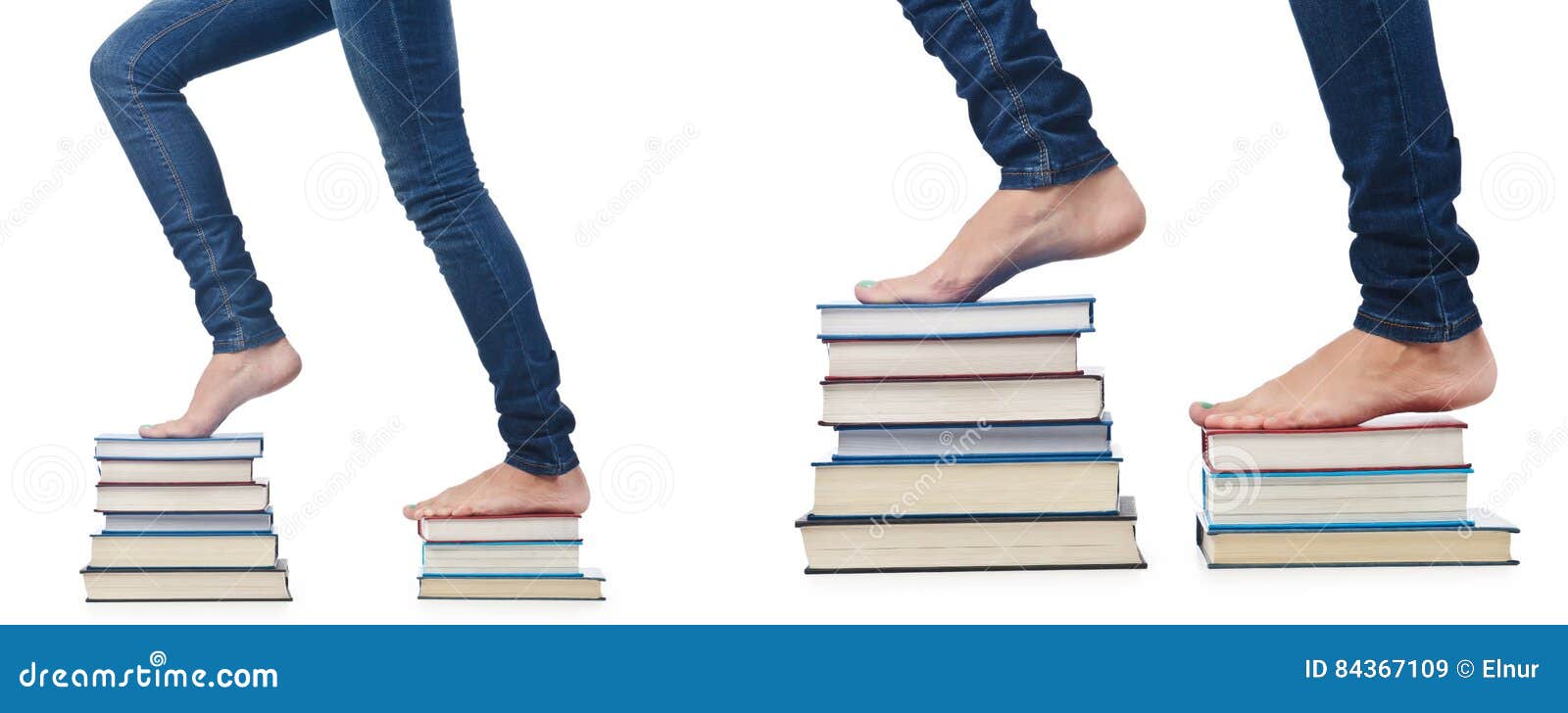 The Student Stepping On Stack Of Books Royalty-Free Stock Photography ...
