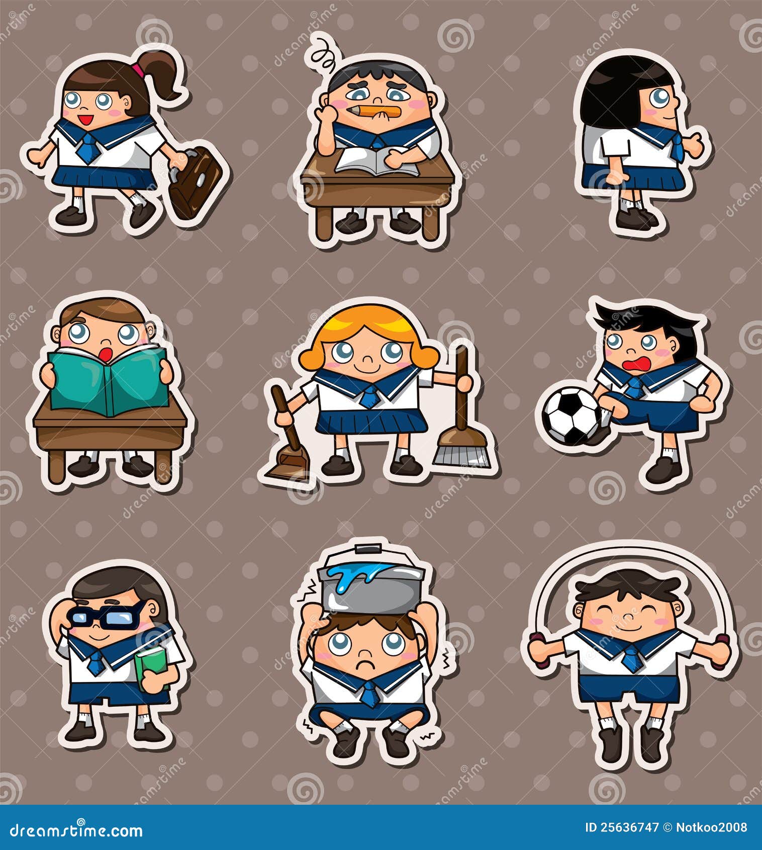 Student stickers stock vector. Illustration of classroom - 25636747