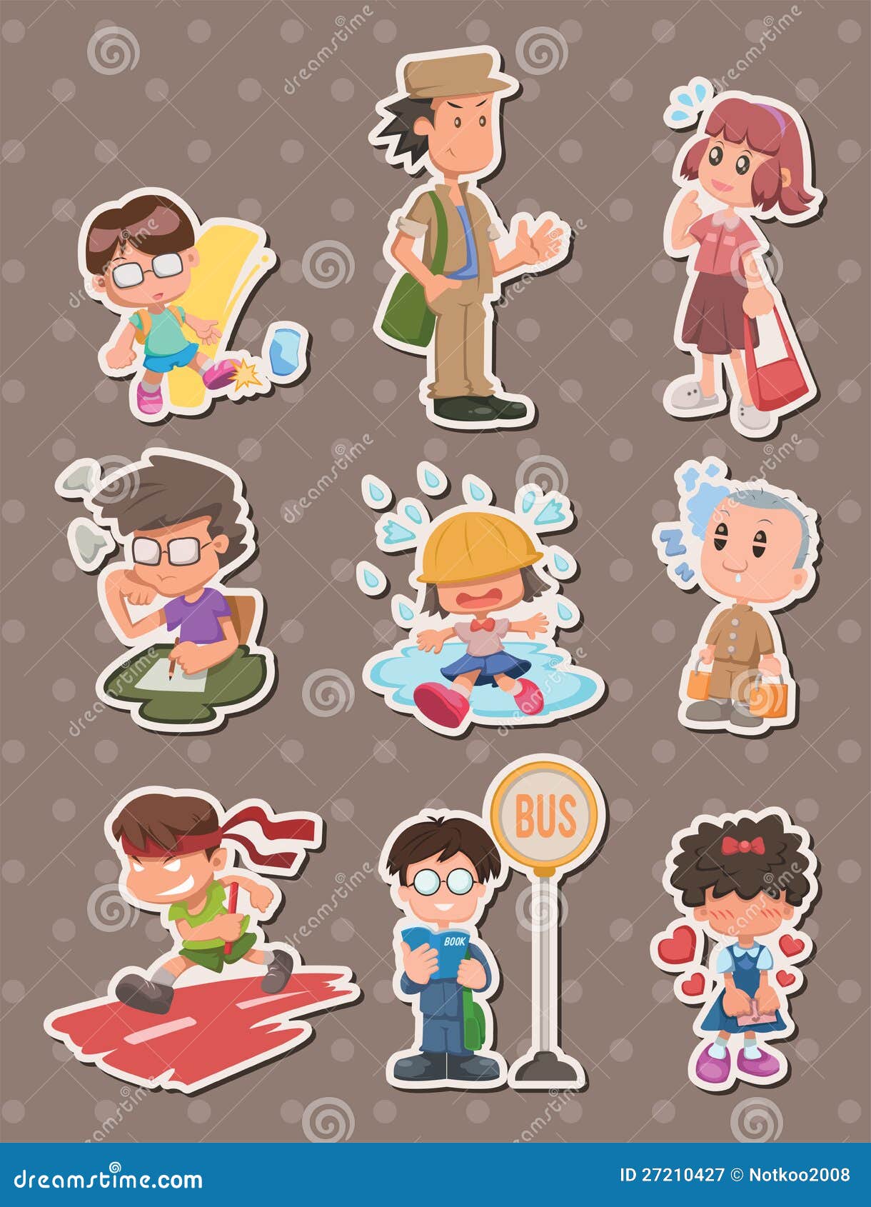 Student stickers stock vector. Illustration of classroom - 27210427