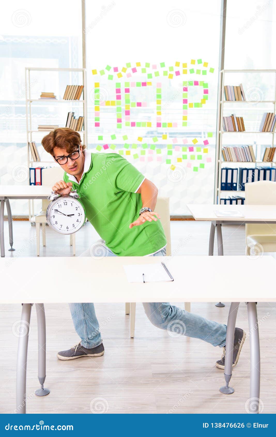 The Student Struggling at the Exam in Classroom Stock Photo - Image of ...