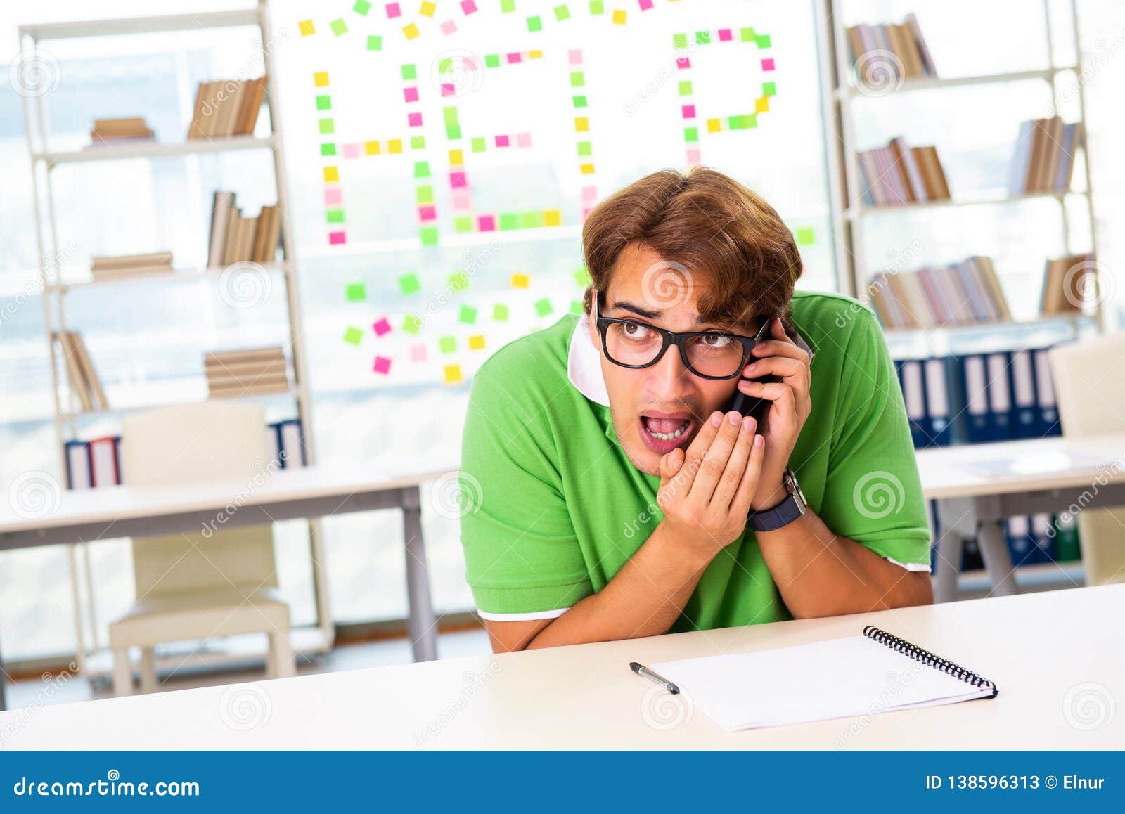 The Student Struggling at the Exam in Classroom Stock Image - Image of ...