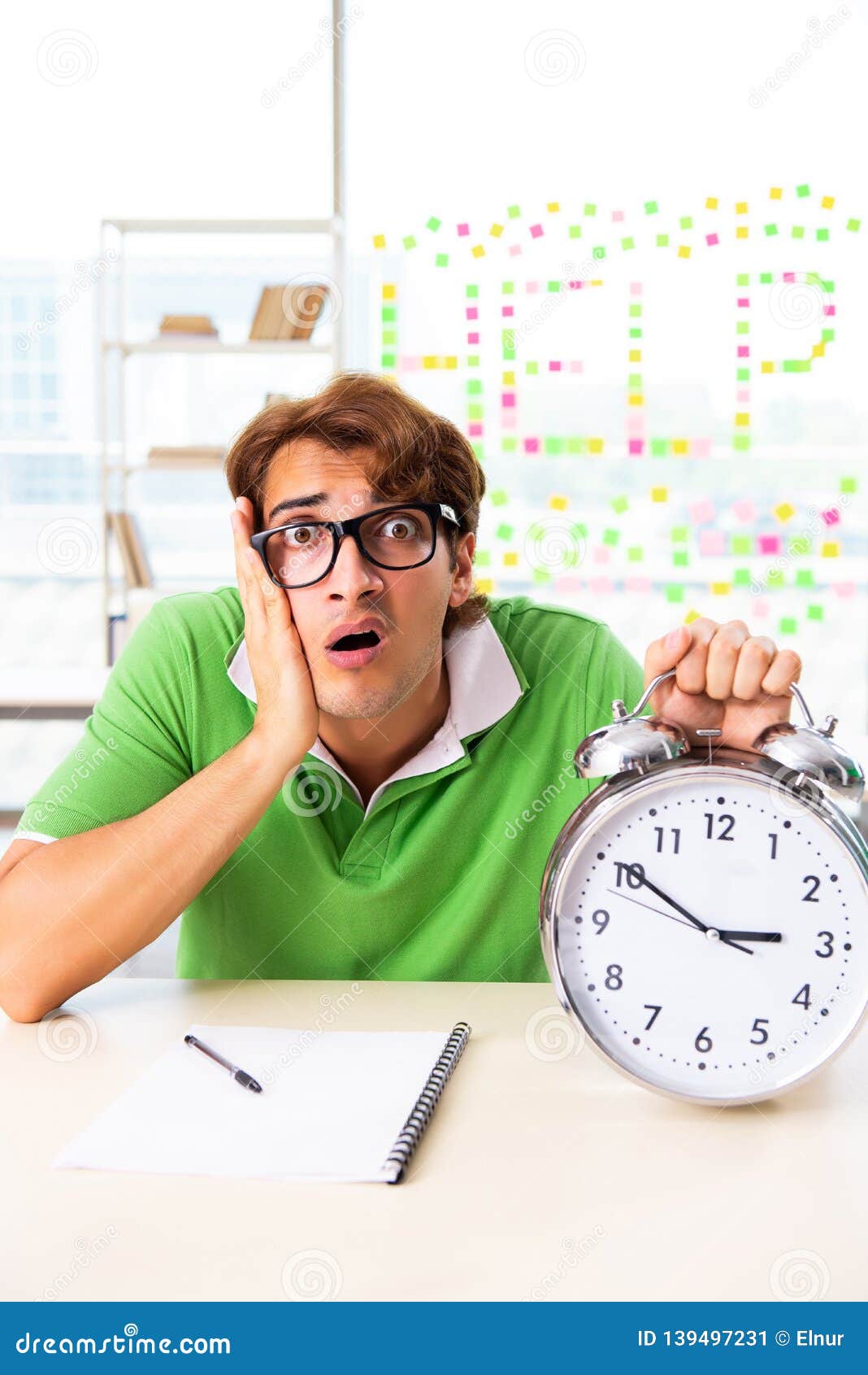 The Student Struggling at the Exam in Classroom Stock Image - Image of ...