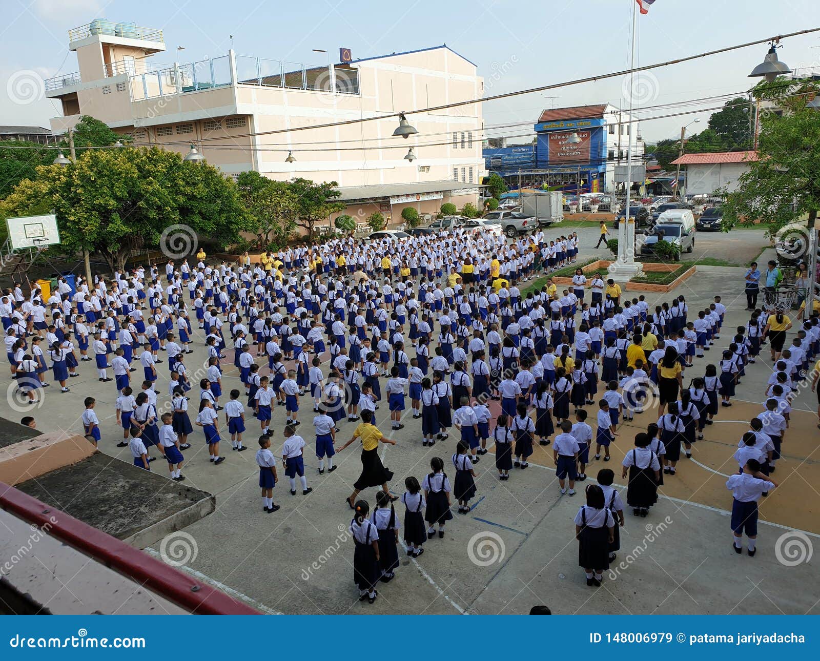 The Students are Having Flag Raising Editorial Stock Image - Image of ...