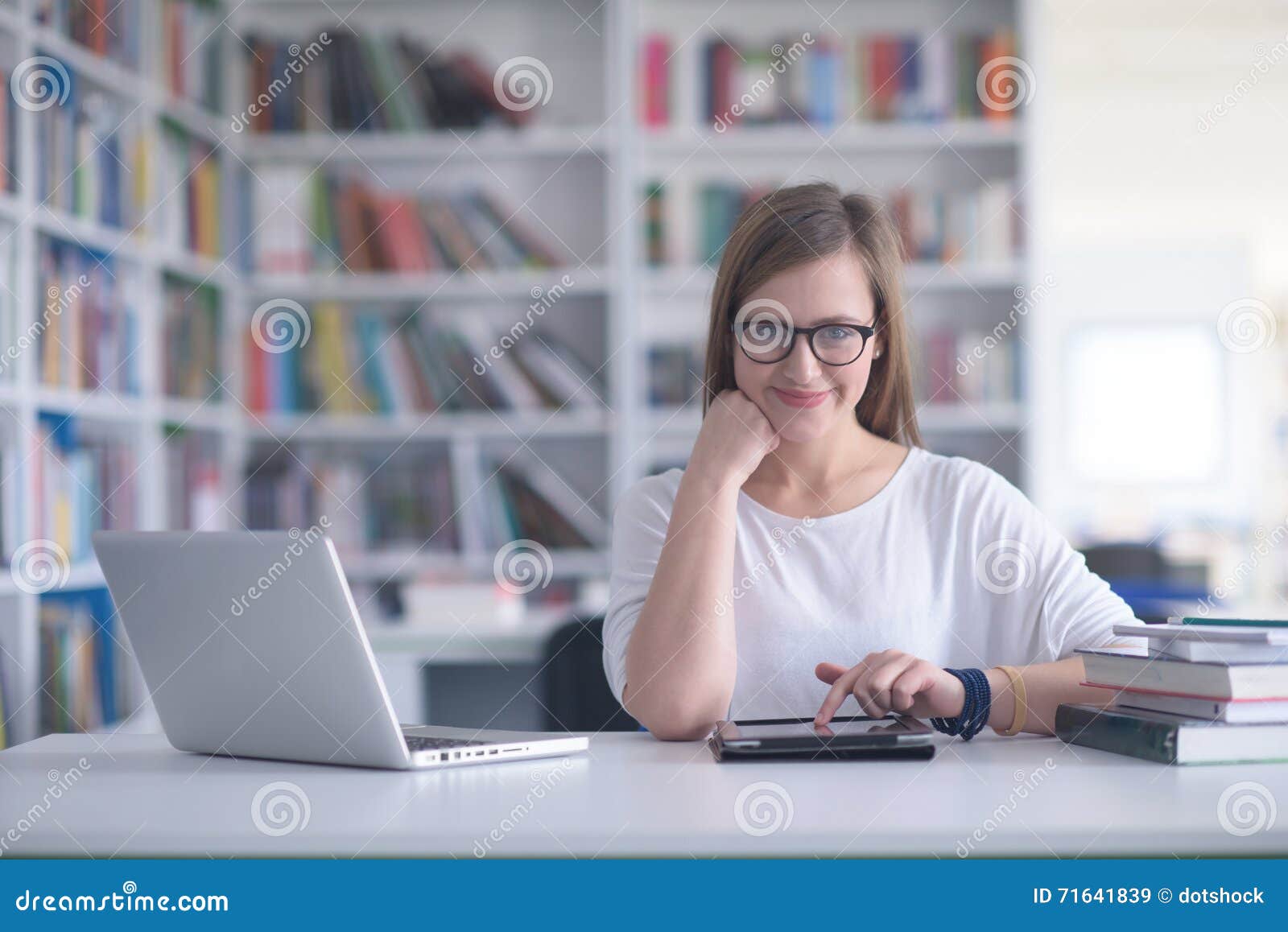 Student study in library stock image. Image of learn - 71641839