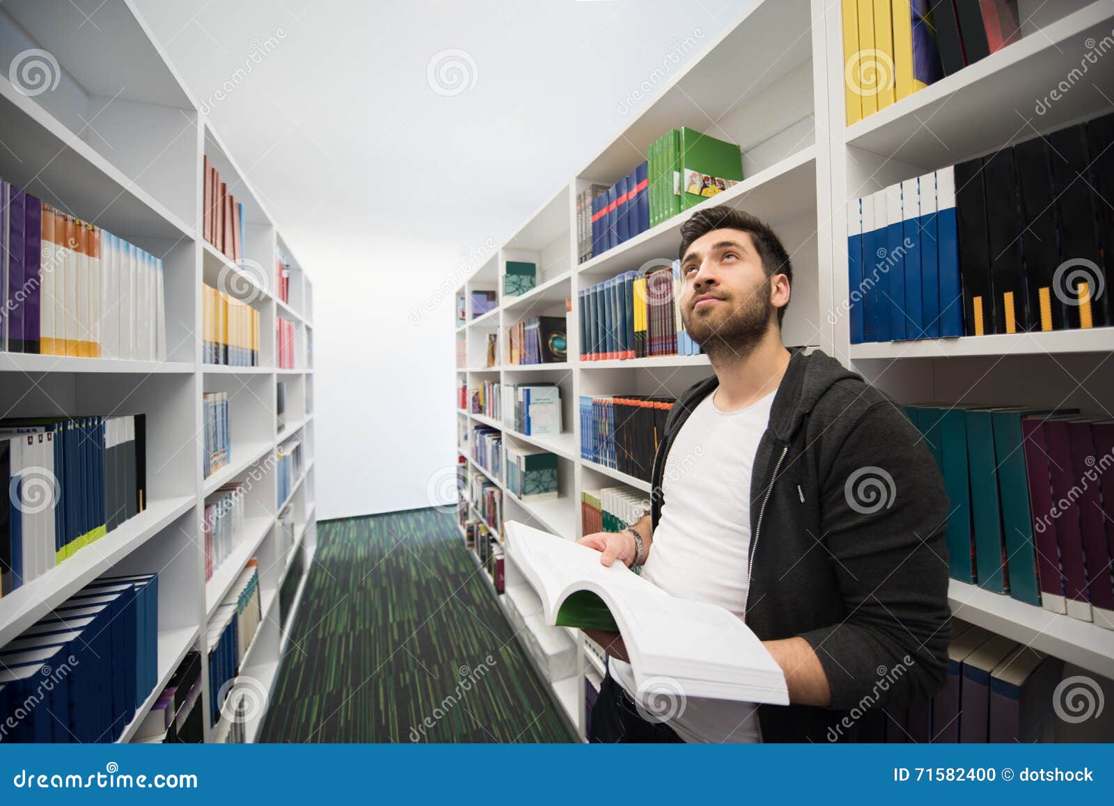 Student Study in School Library Stock Photo - Image of modern, cencept ...