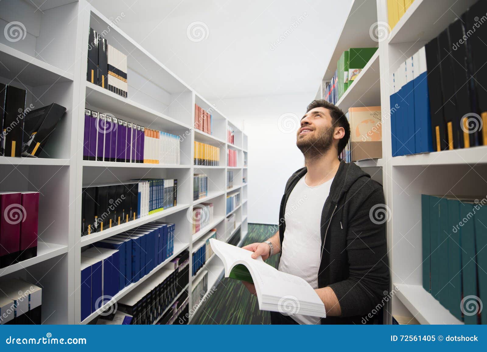 Student Study in School Library Stock Image - Image of people, reading ...