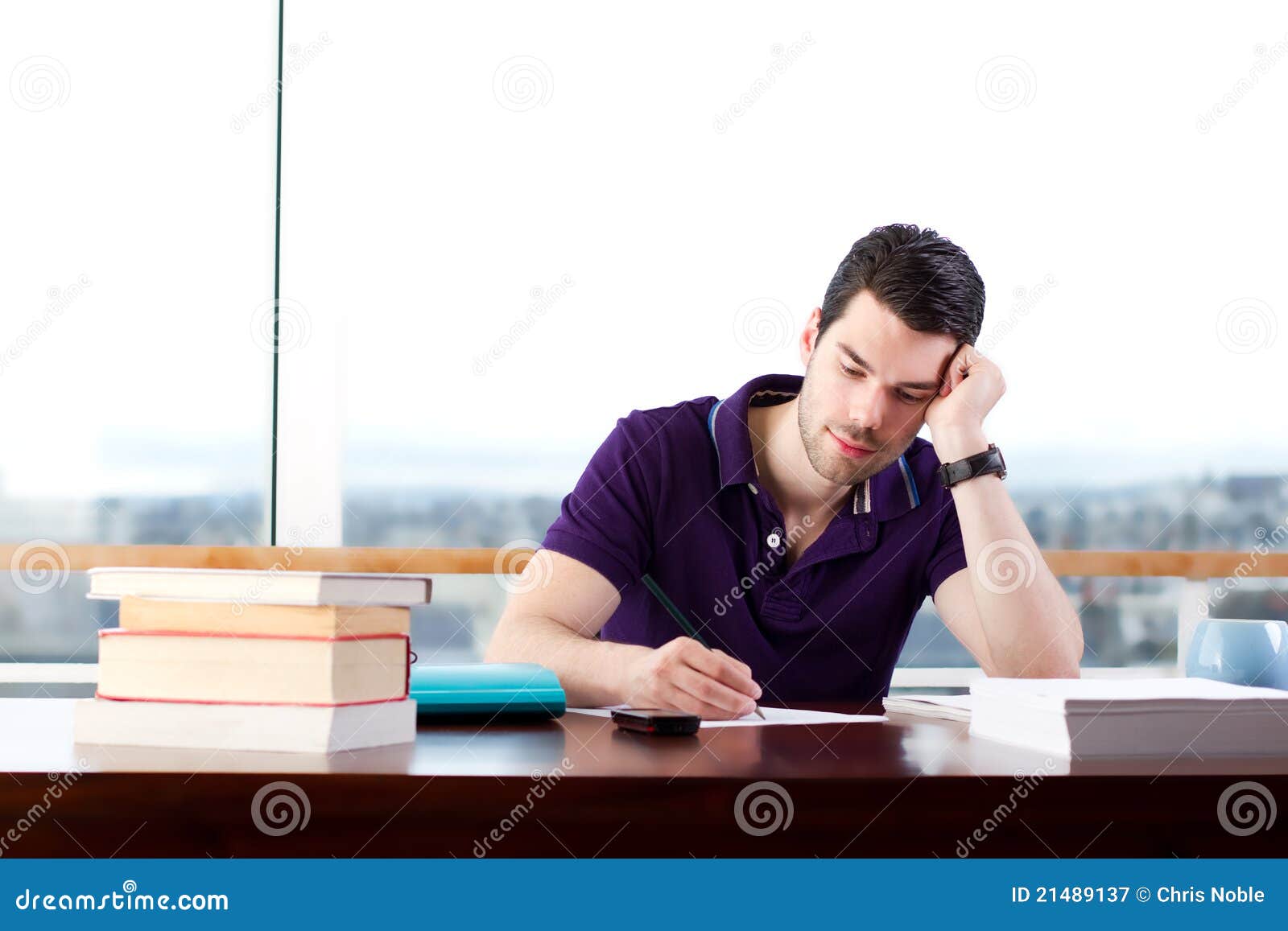 Student studying hard stock image. Image of black, study - 21489137