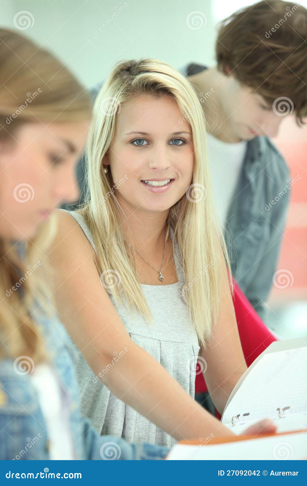 Student Studying with Her Friends Stock Photo - Image of friends ...