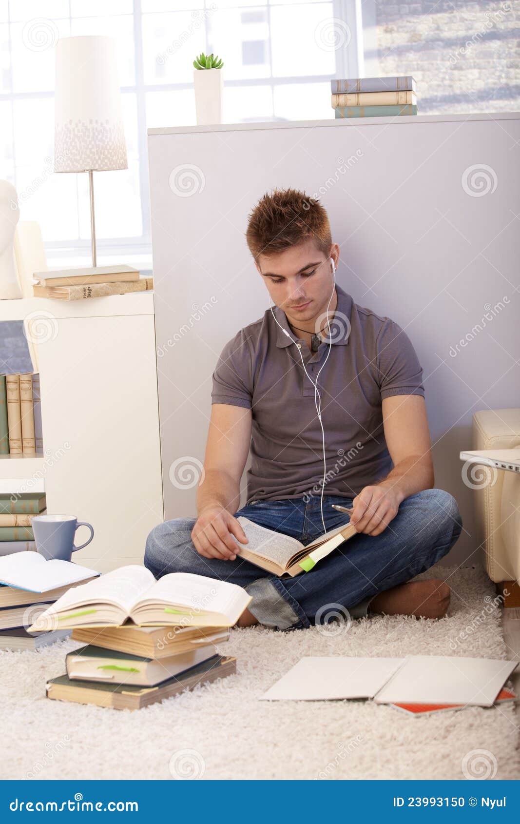 Student studying at home stock photo. Image of clothing - 23993150
