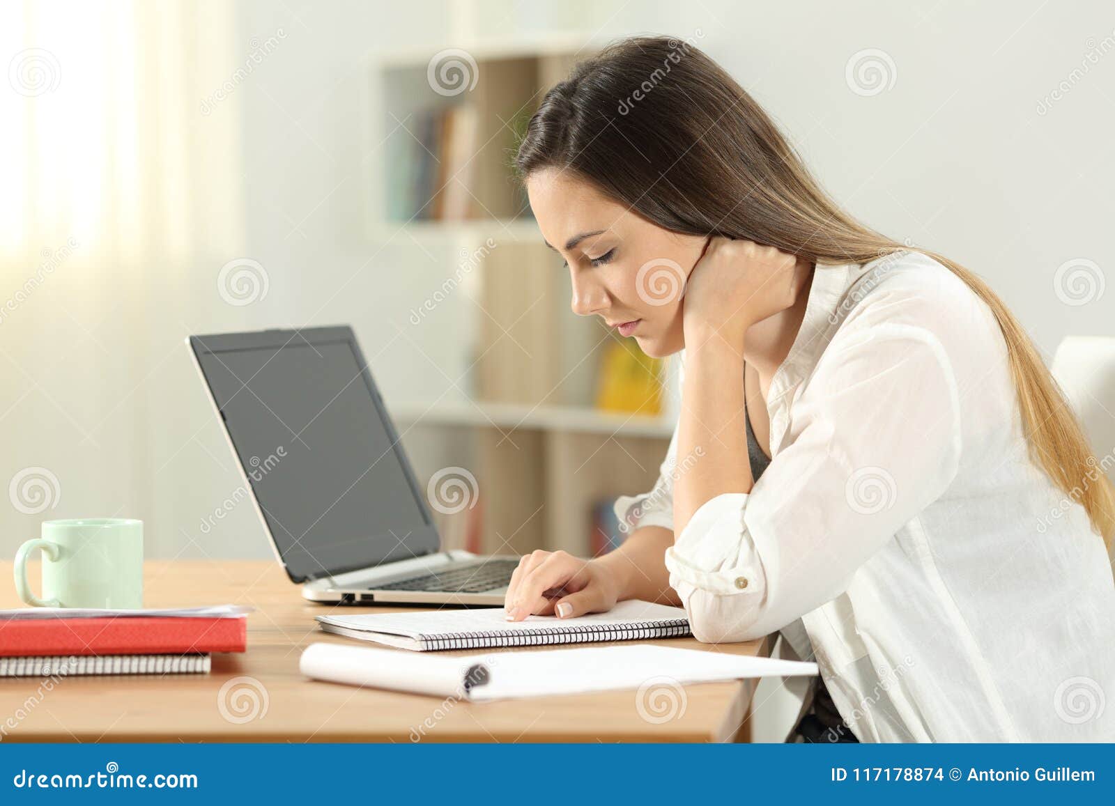 Student Studying at Home Memorizing Notes Stock Photo - Image of girl ...
