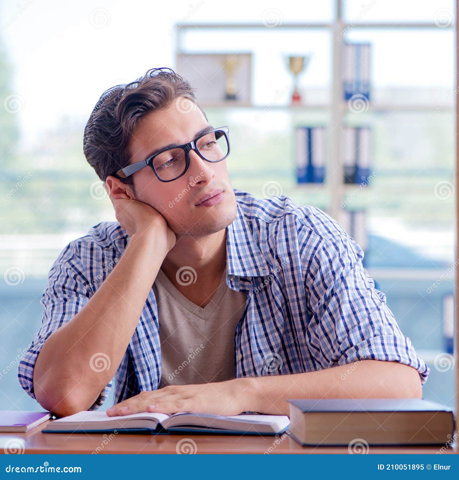 Student Studying at Home Preparing for Exam Stock Image - Image of ...