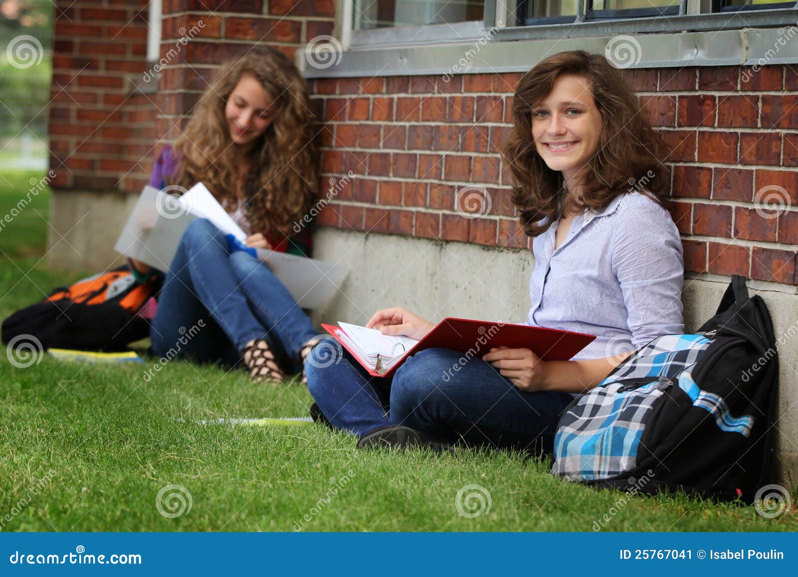 Student studying outside stock image. Image of lessons - 25767041