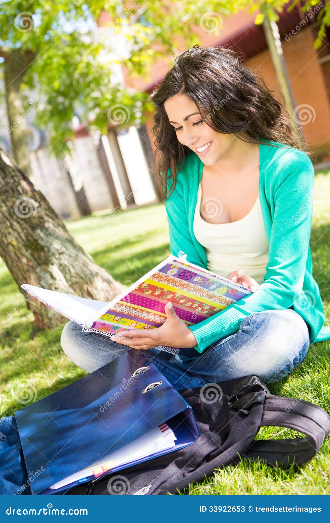 Student Studying at the School Garden Stock Image - Image of outdoor ...