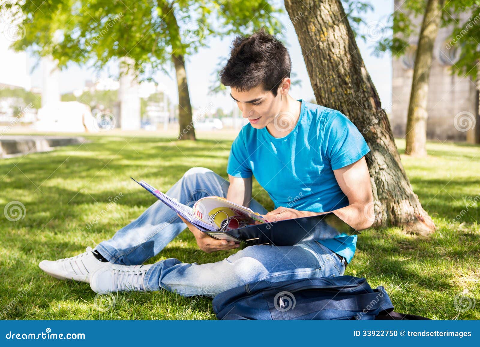 Student Studying at the School Garden Stock Photo - Image of park ...