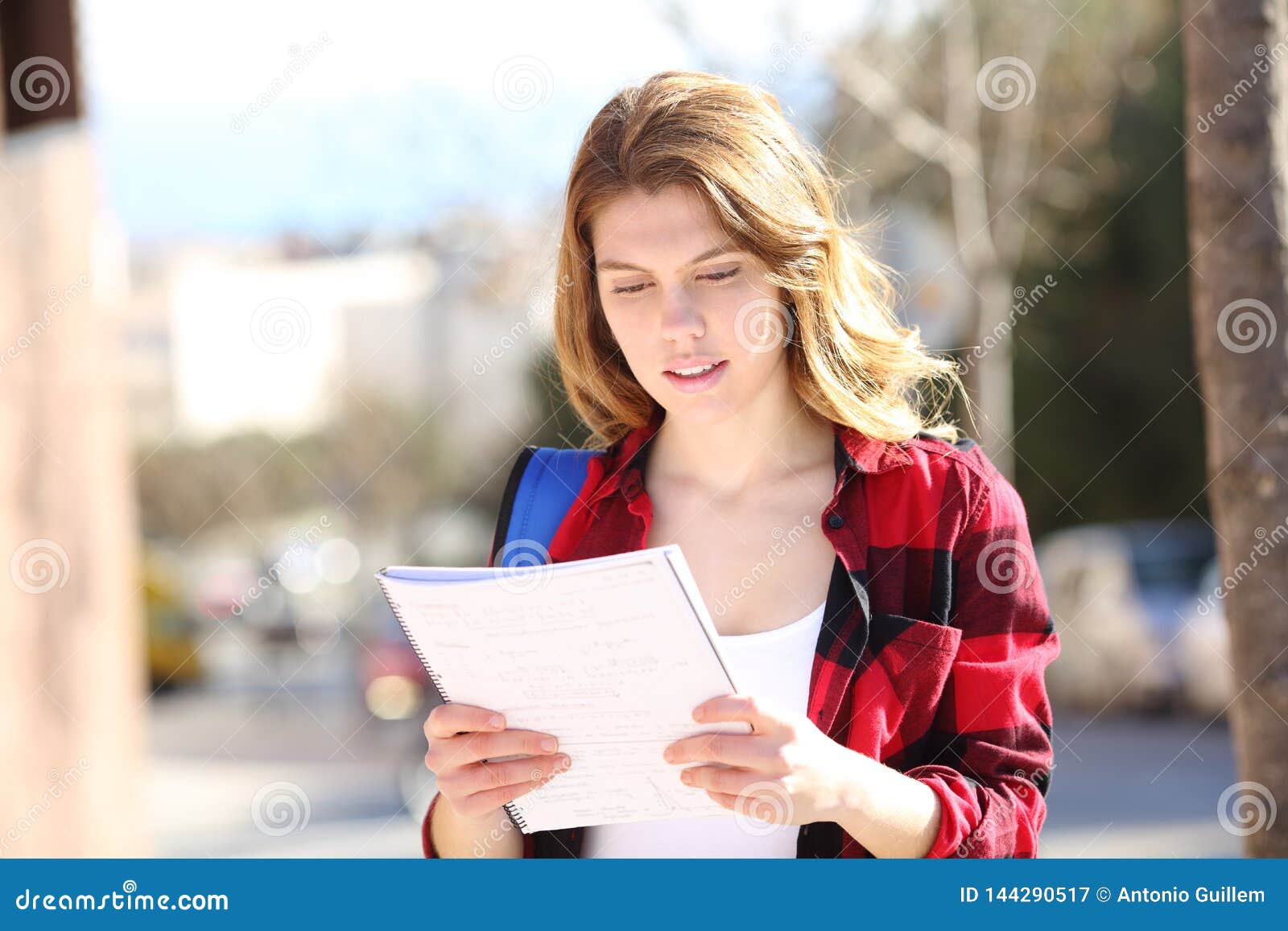 Student Studying Walking in the Street Stock Image - Image of homework ...