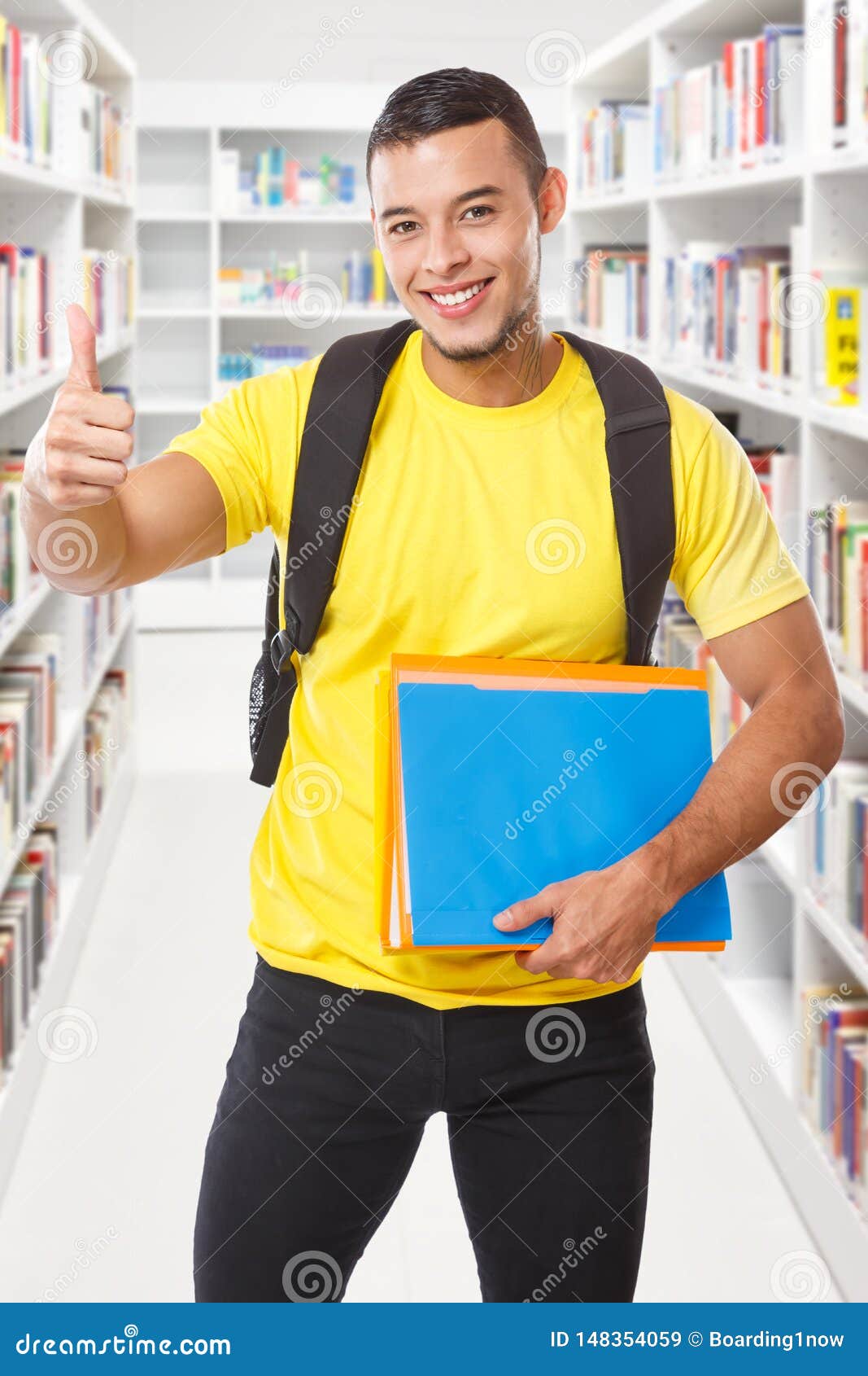 Student Success Successful Thumbs Up Library Learning Portrait Format ...