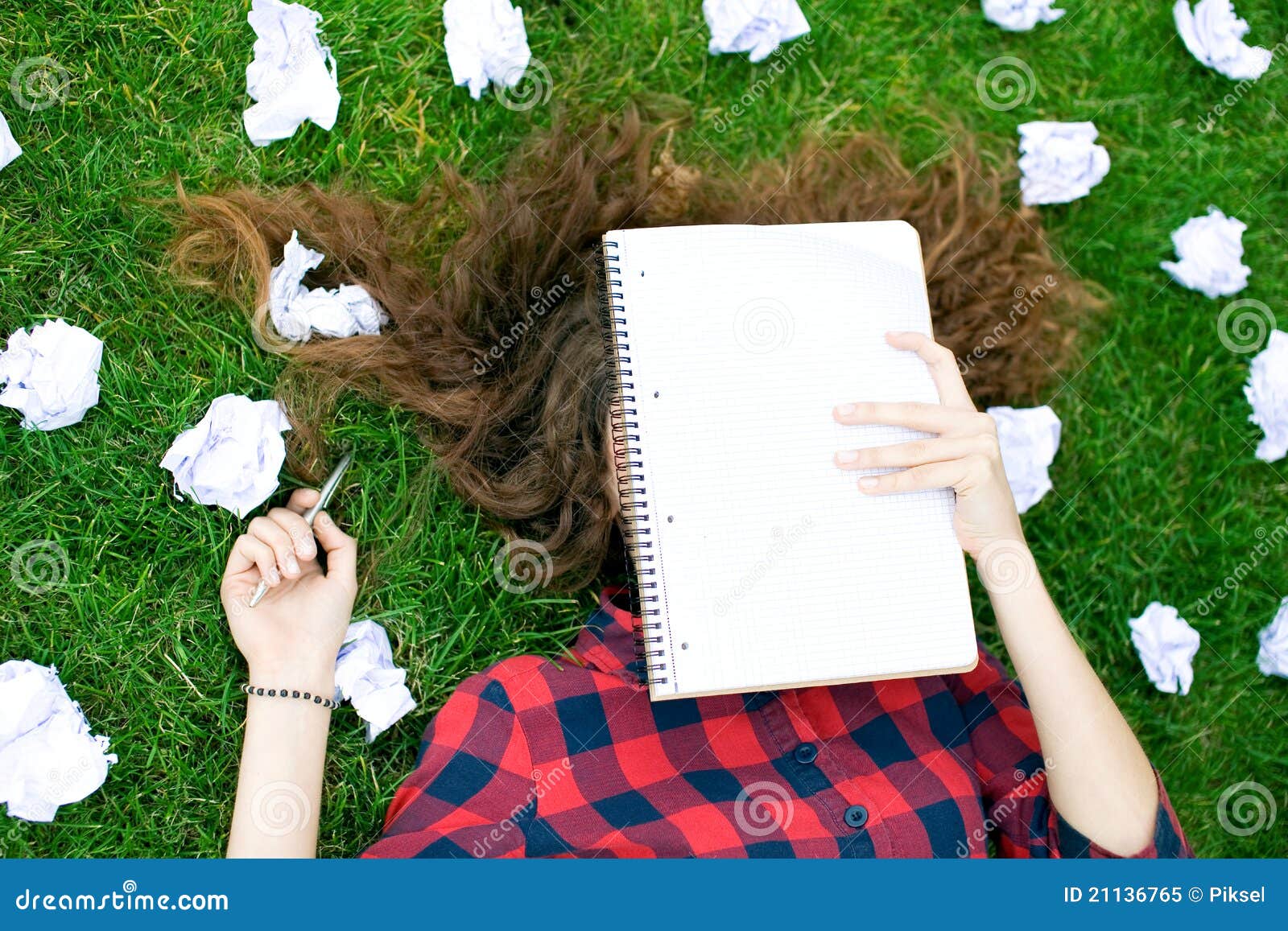 Student Surrounded by Crumpled Paper Stock Image - Image of teen, sheet ...