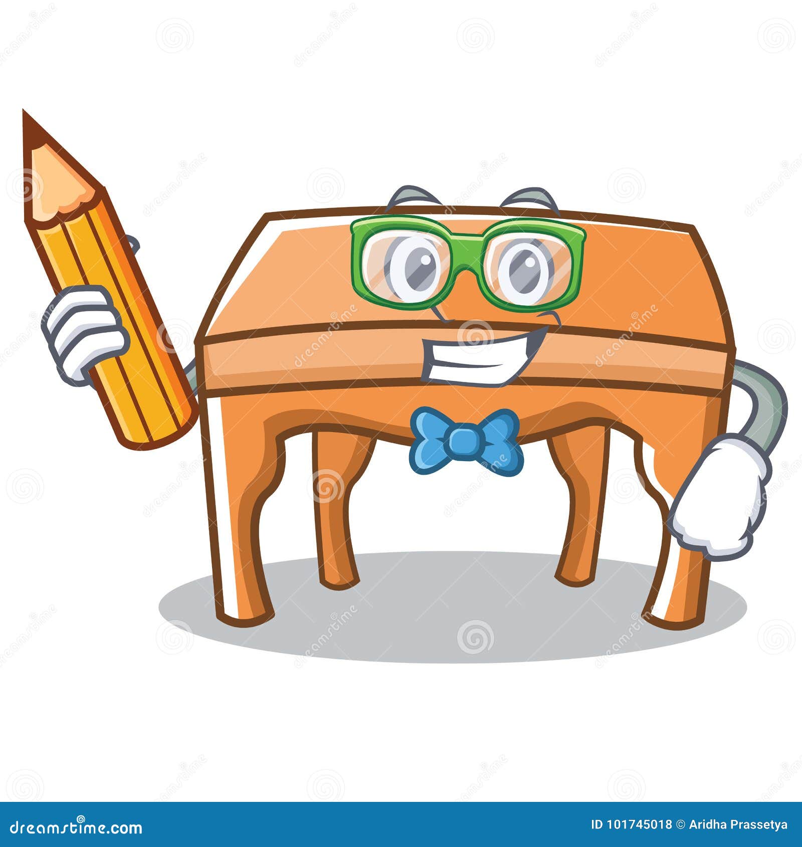 Student Table Character Cartoon Style Stock Vector - Illustration of ...
