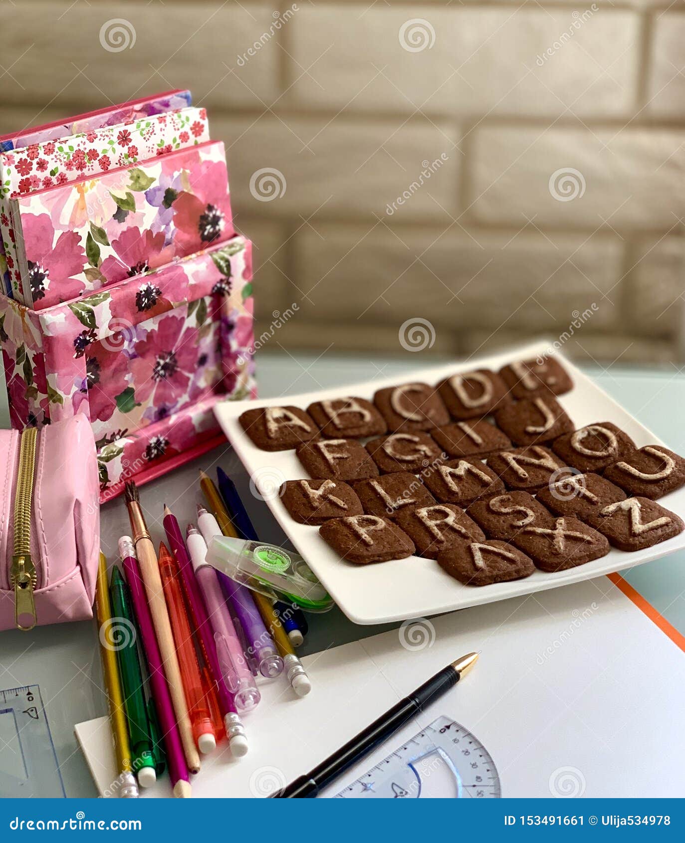 Student Table. School Subjects for the Student. Stock Image - Image of ...
