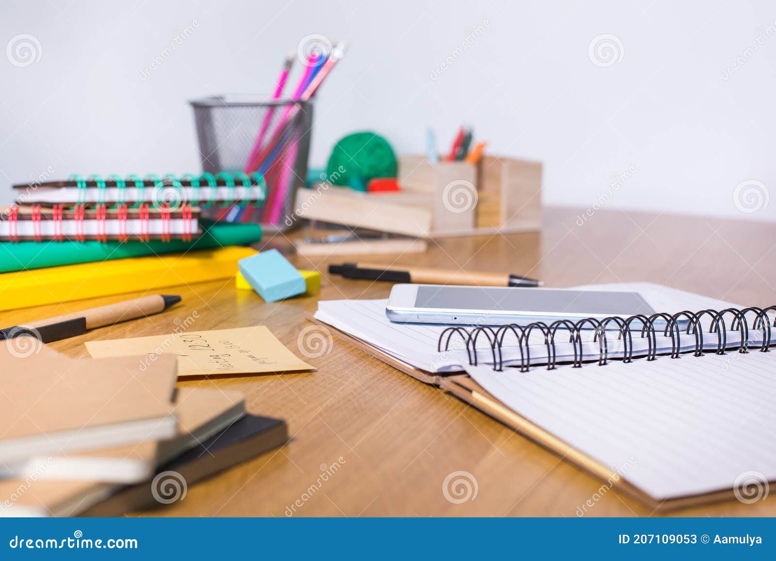 Student Table and Studying from Home Stock Image - Image of sitting ...