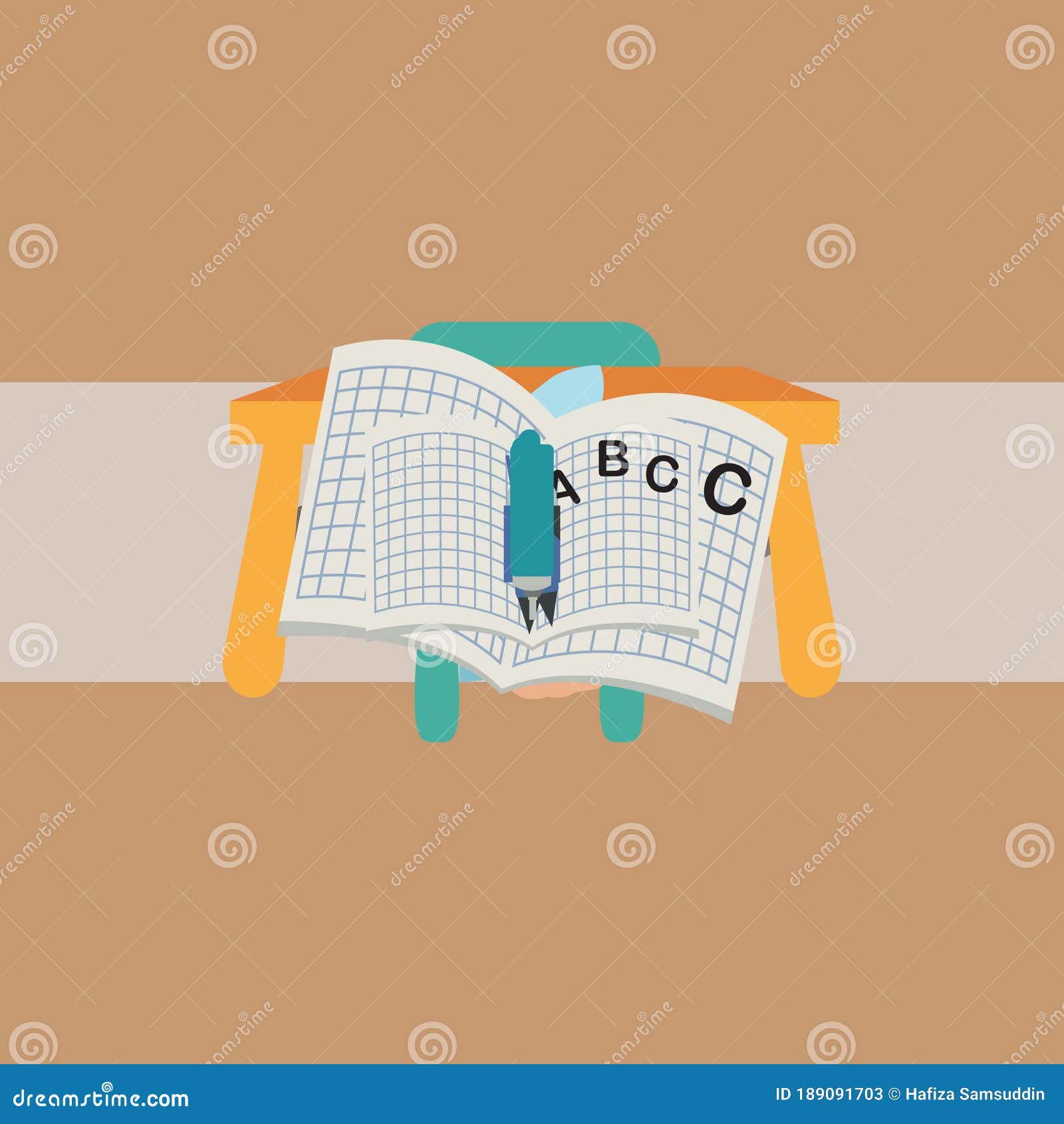 Student Table. Vector Illustration Decorative Design Stock Vector ...