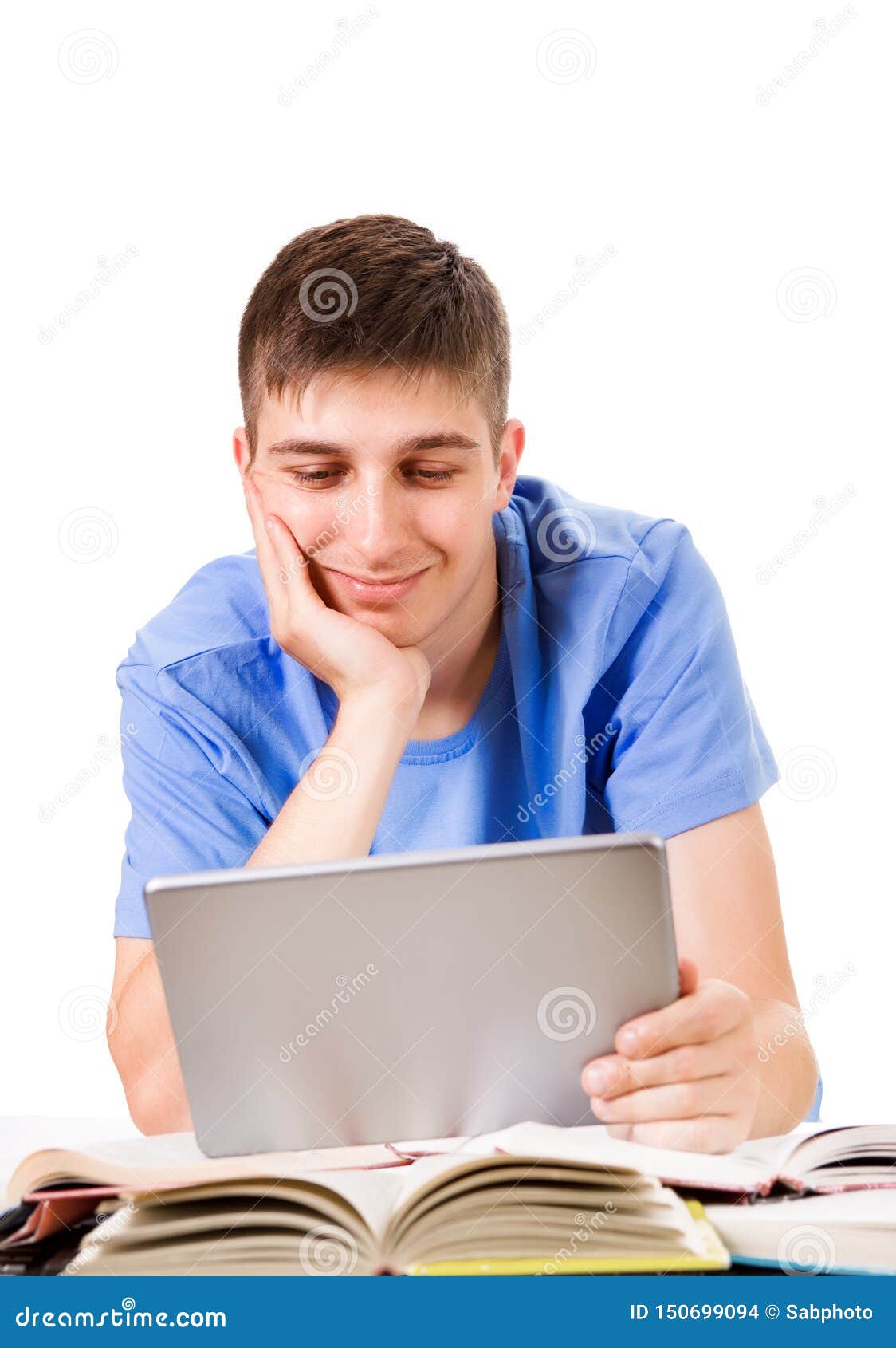 Student with a Tablet stock photo. Image of caucasian - 150699094