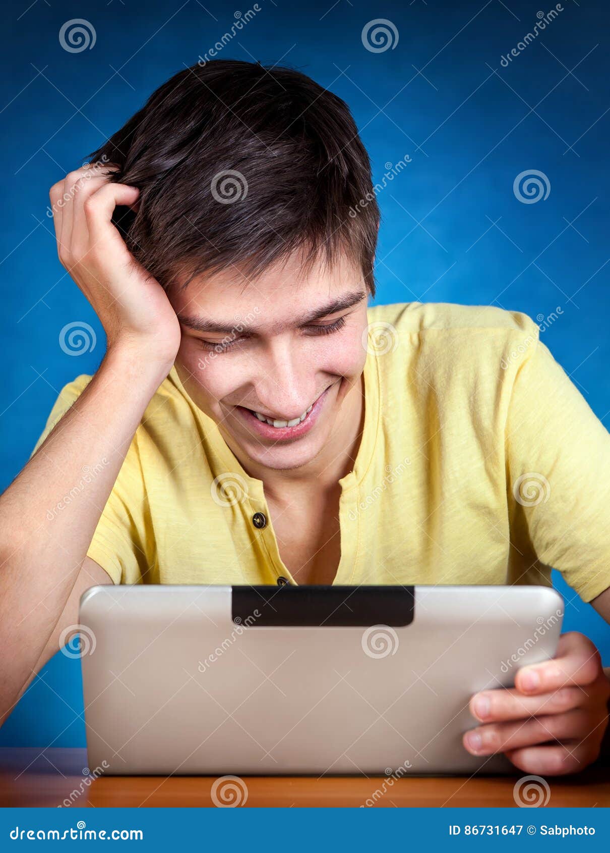 Student with Tablet stock image. Image of head, attractive - 86731647