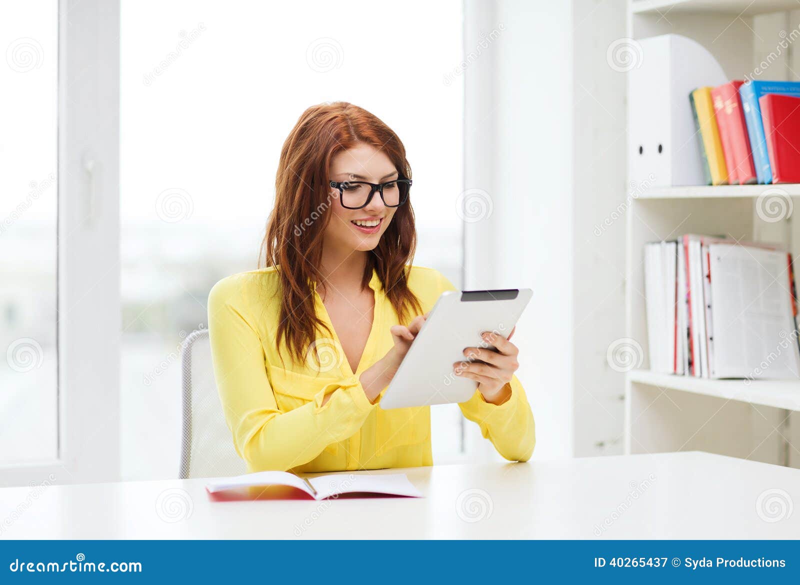 Student with Tablet Pc Computer and Notebook Stock Image - Image of ...