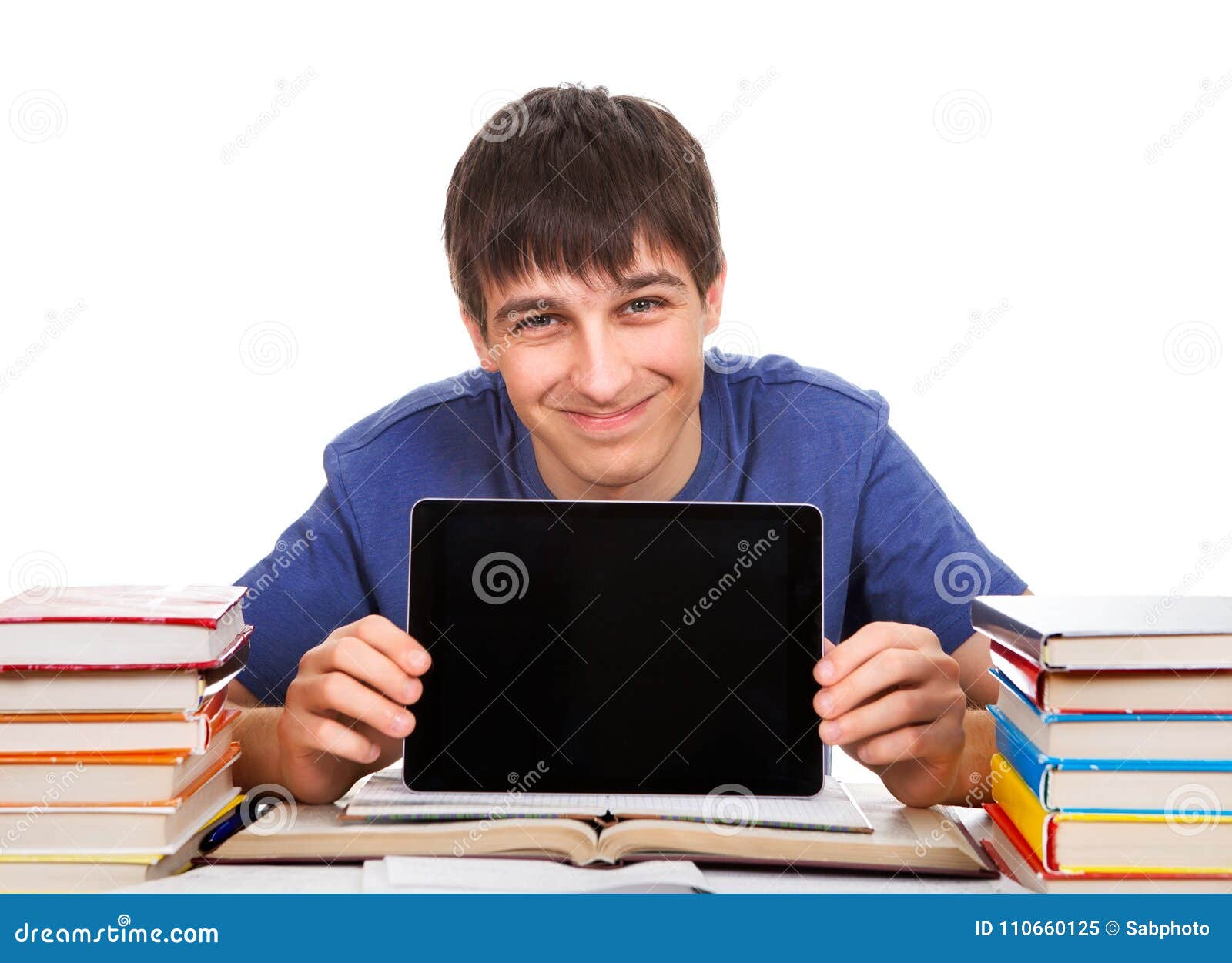 Student with a Tablet stock image. Image of internet - 110660125