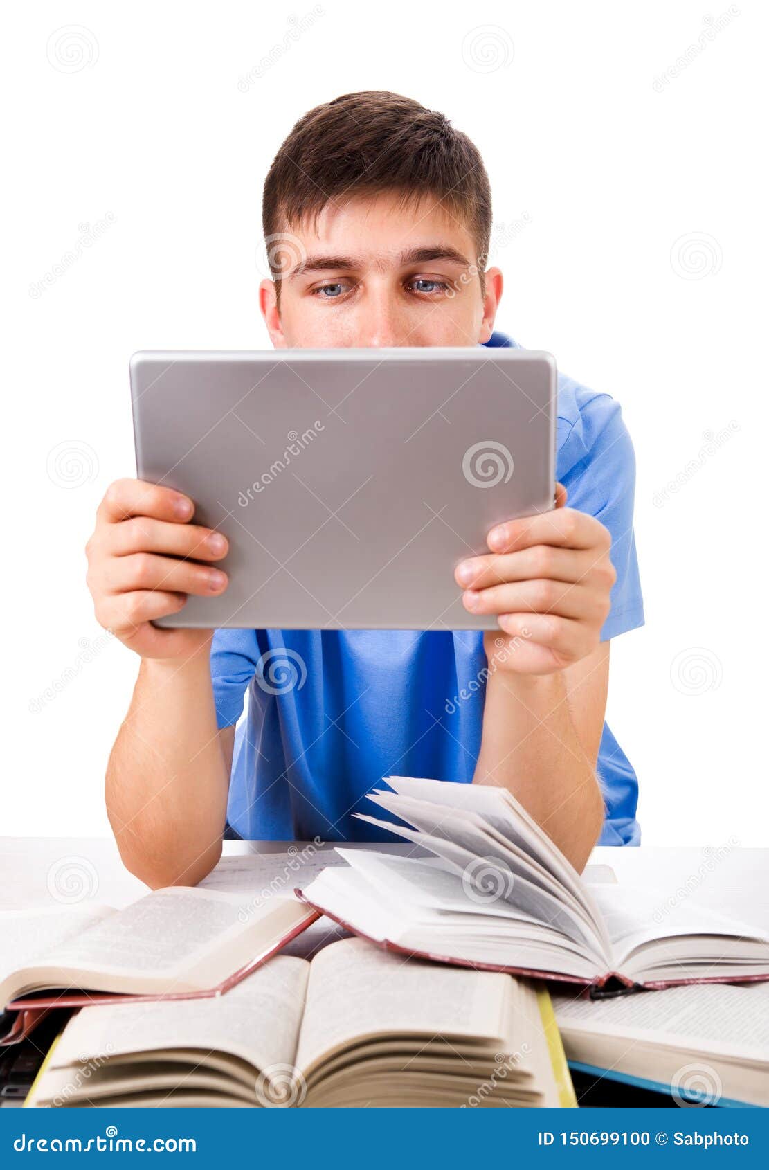 Student with a Tablet stock photo. Image of read, exam - 150699100