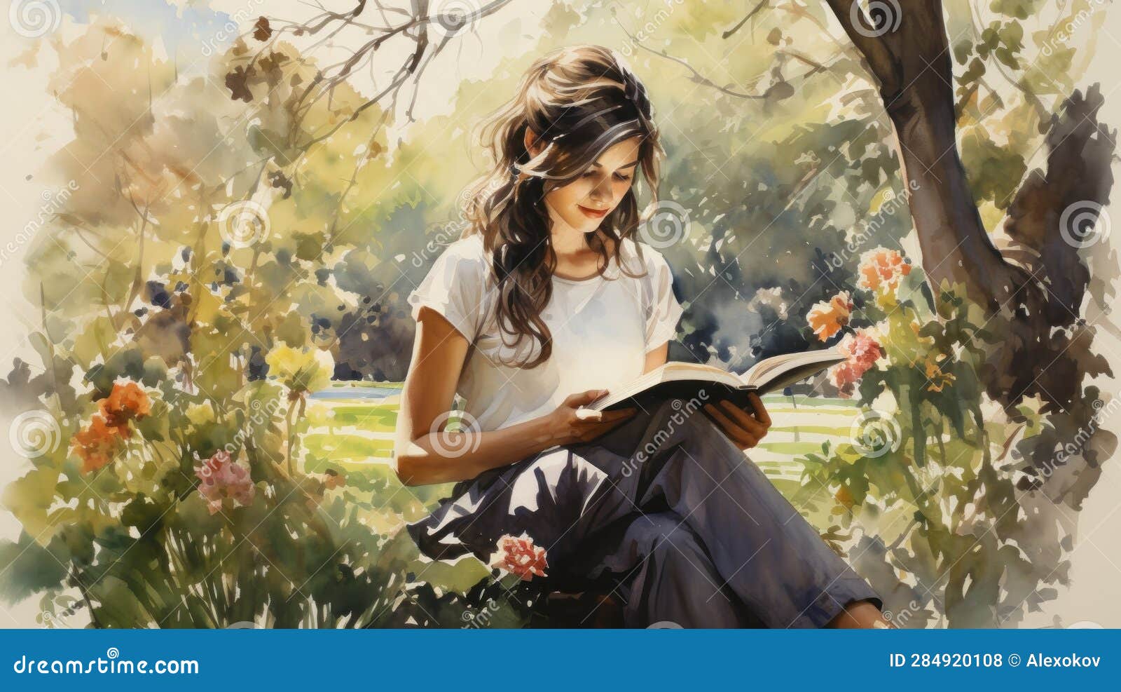 Student Taking a Break in the School Garden AI Generated Stock ...