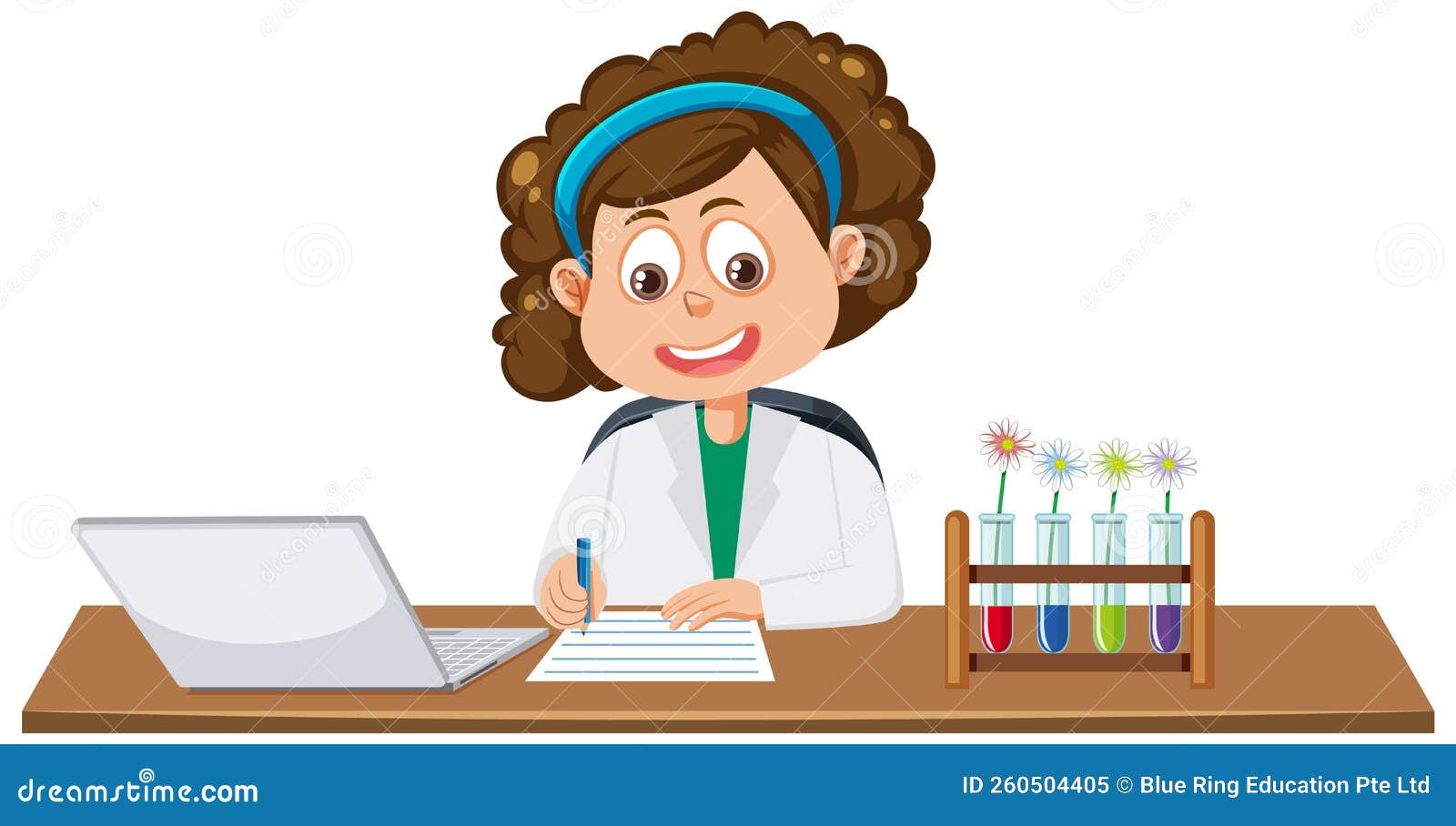 Student Taking Note on Science Experiment Stock Vector - Illustration ...
