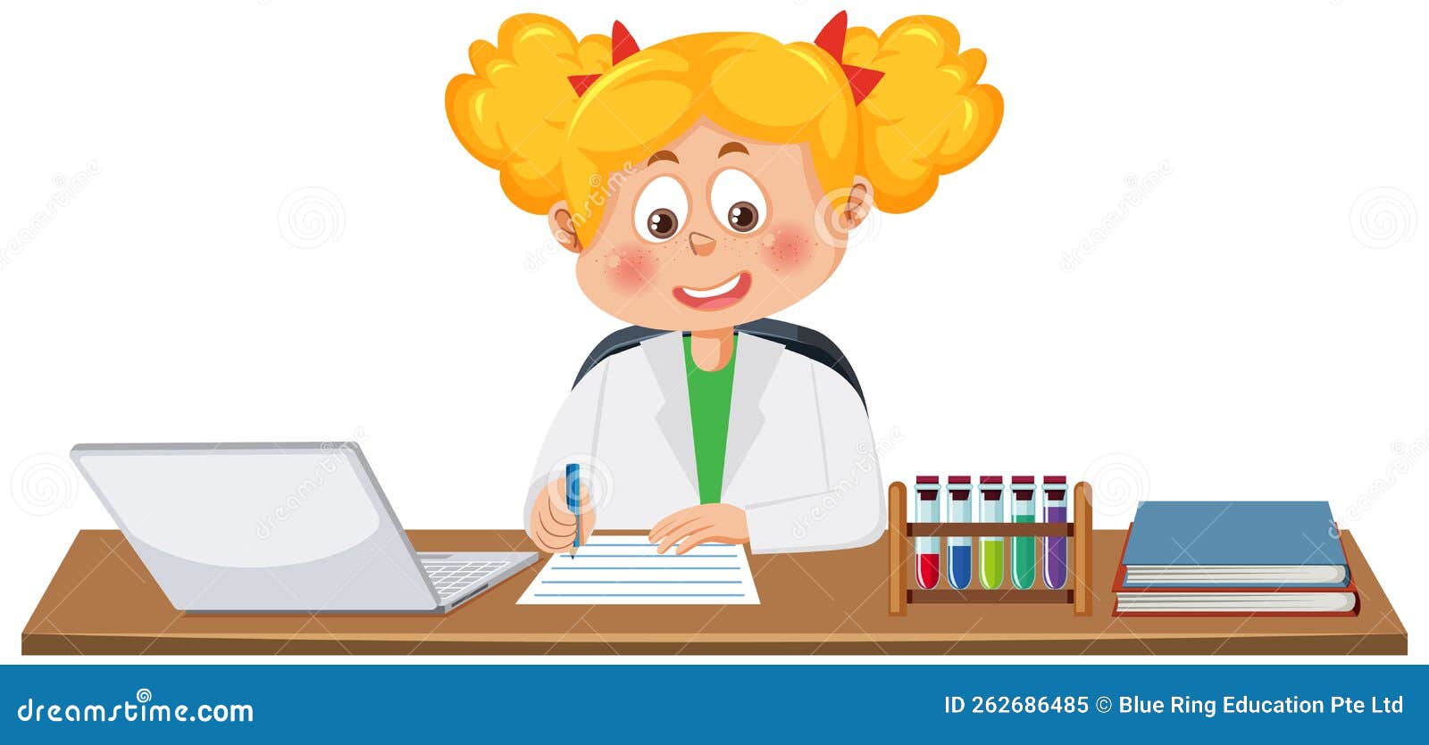 Student Taking Note on Science Experiment Stock Vector - Illustration ...