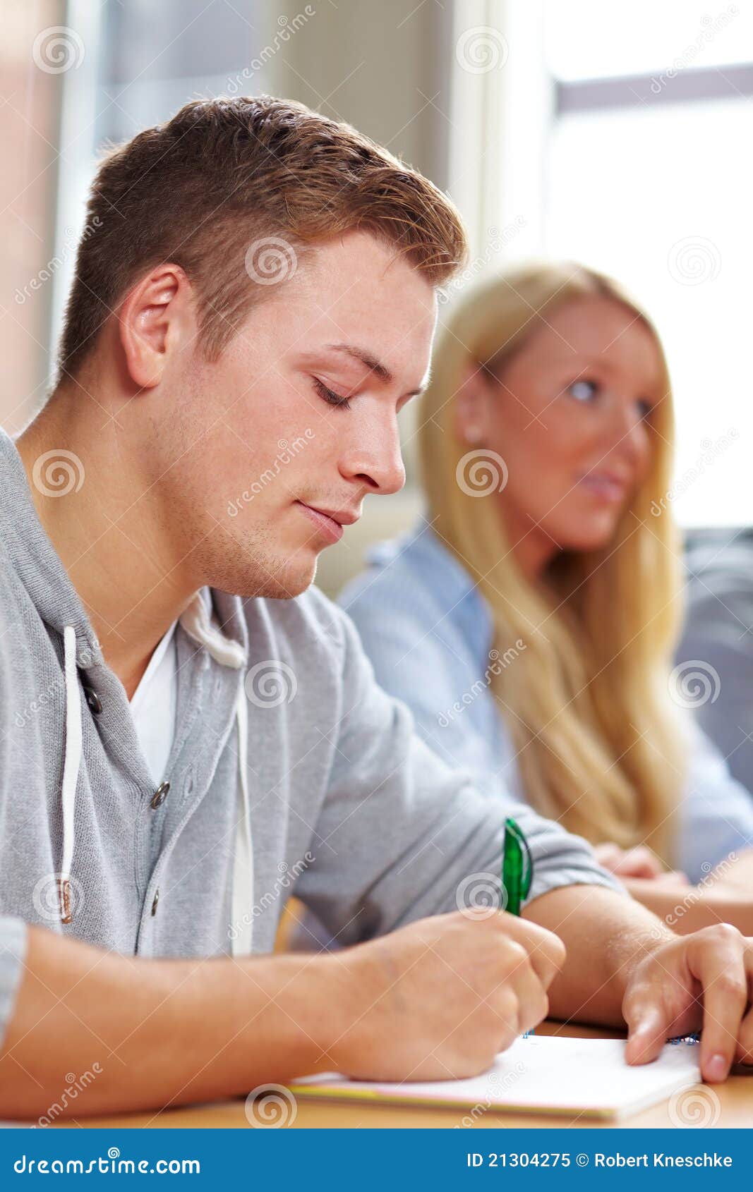 Student Taking Notes in Class Stock Image - Image of classroom ...