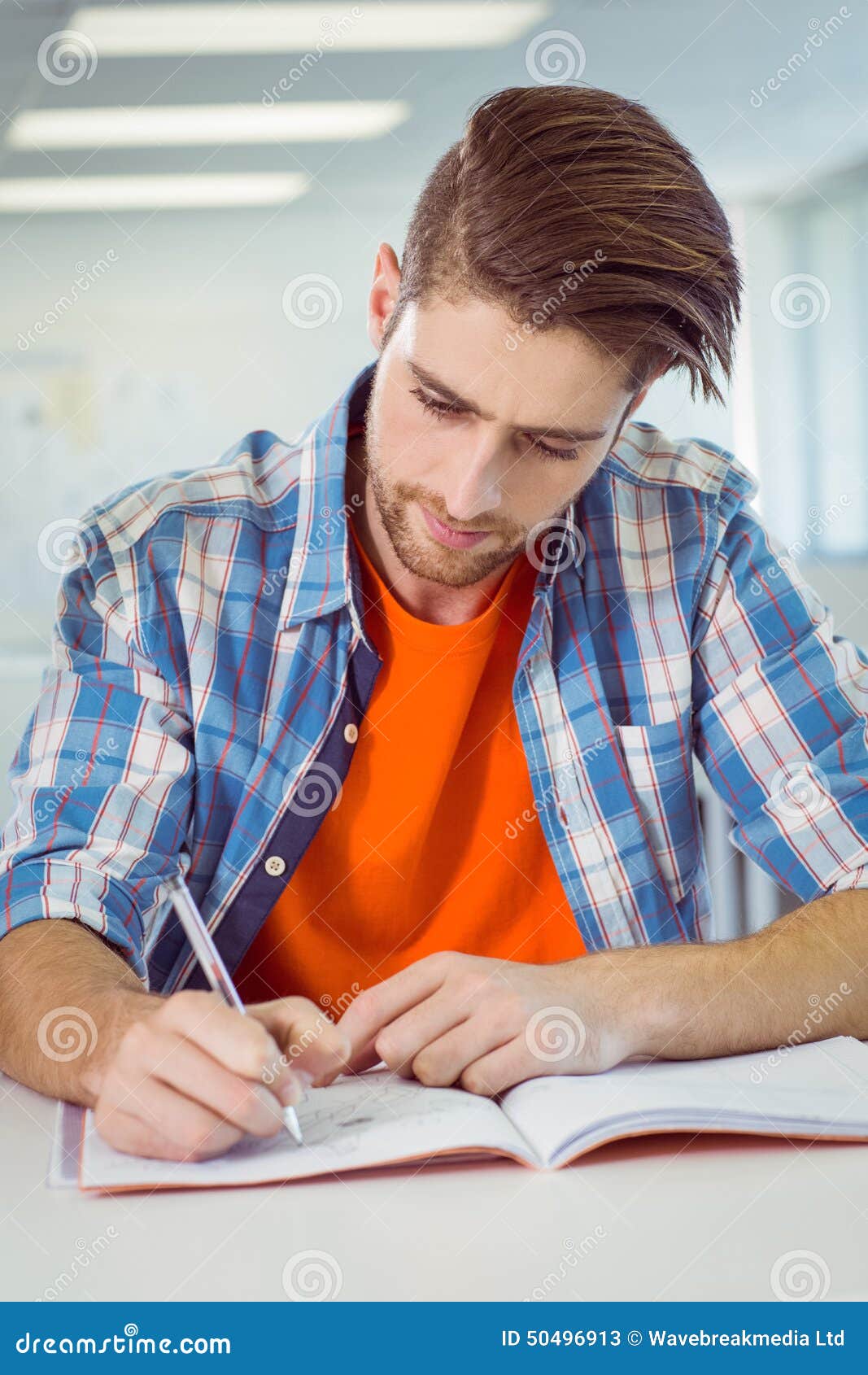 Student Taking Notes in Class Stock Image - Image of notebook, lecture ...