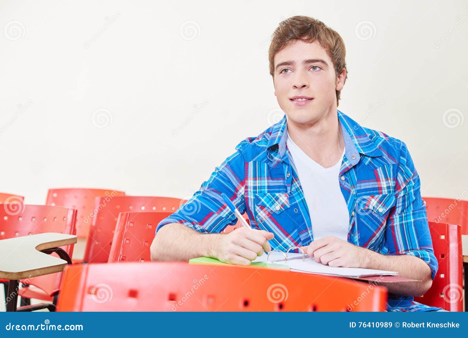 Student Taking Notes in Class Stock Image - Image of student, trainee ...
