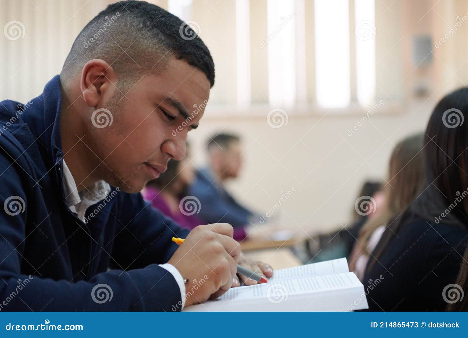 High School Student Taking Notes