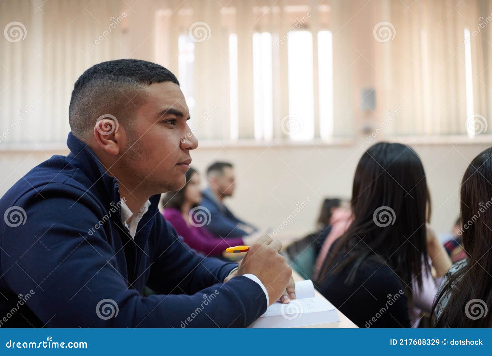 Student Taking Notes while Studying in High School Stock Image - Image ...