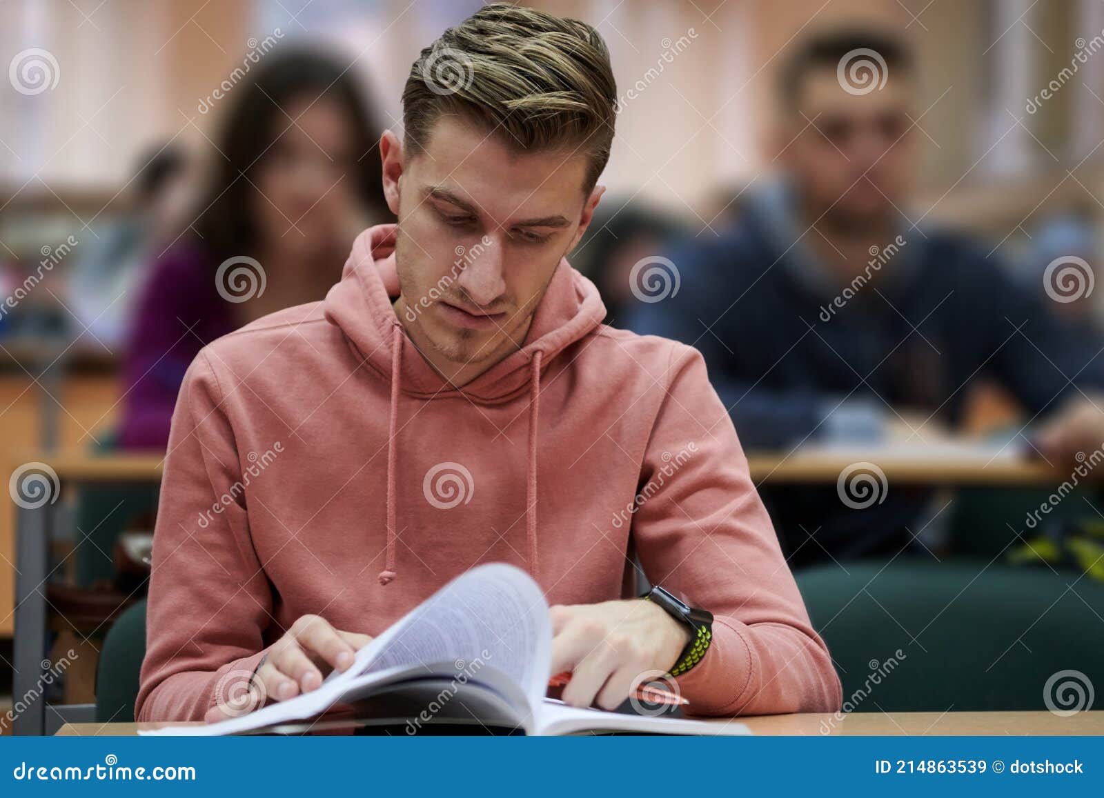 Student Taking Notes while Studying in High School Stock Image - Image ...