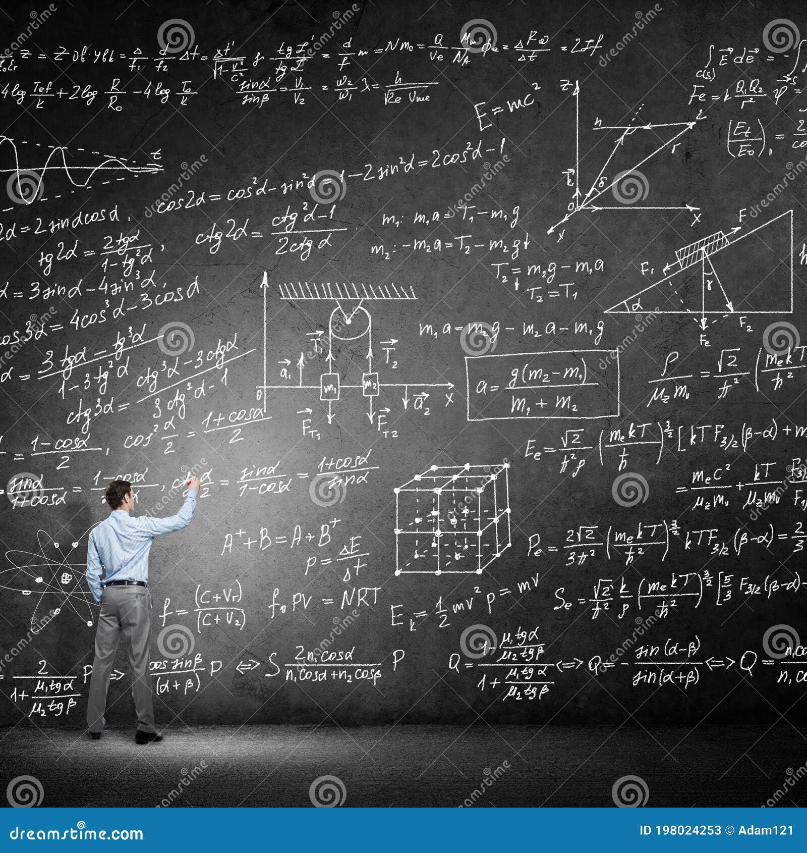 Student or Teacher at Blackboard Stock Image - Image of chalkboard ...