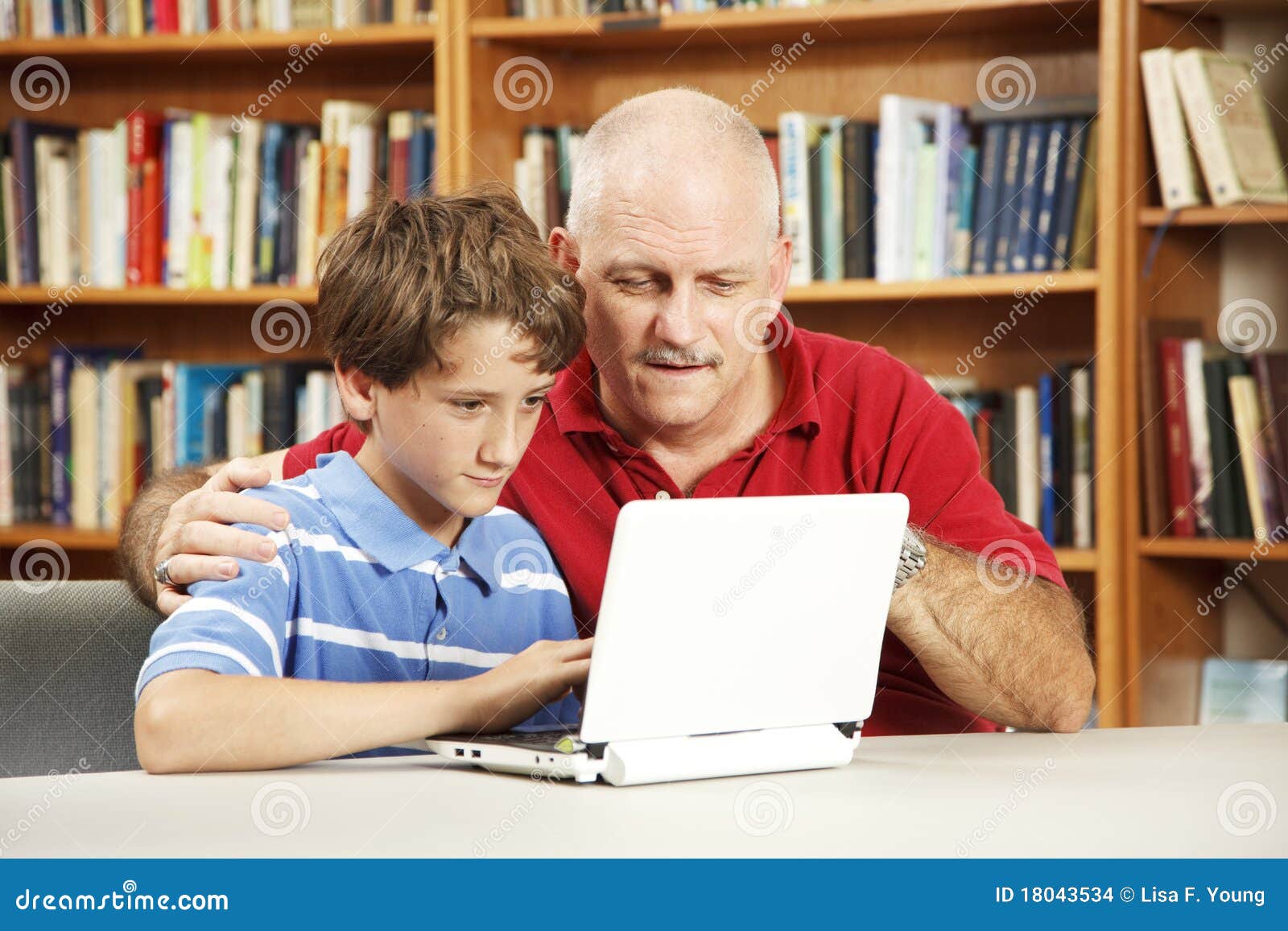Student and Teacher on Computer Stock Photo - Image of education, child ...